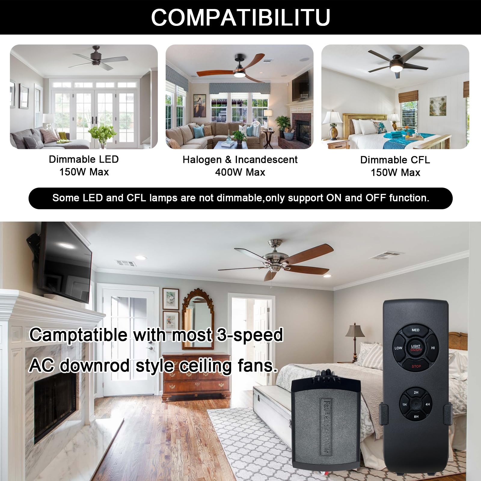 Snapklik.com : Ceiling Fan Remote Control Kit, Small Size Receiver ...