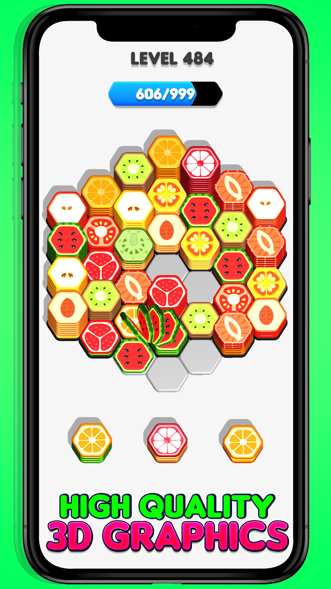 Hexa Sort Fruit Stack Puzzle: Hexa Fruit Block Match Merge Master - Hexa Sorting Fruit Matching ...