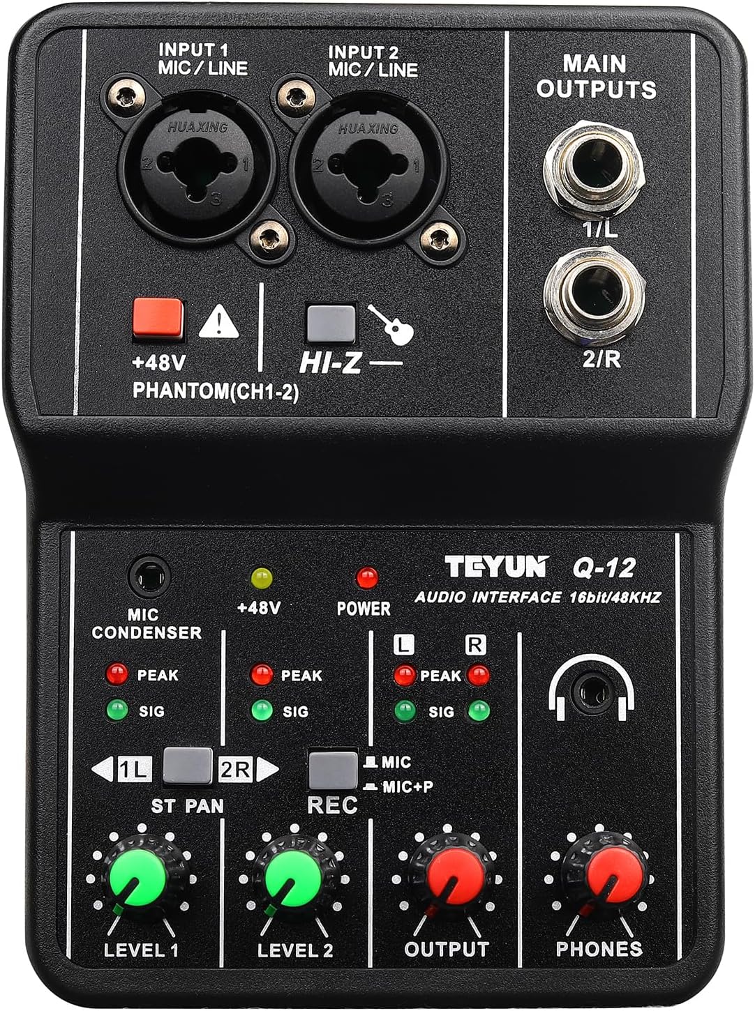 Amazon.com: USB Audio Interface +48V Phantom Power with 3.55m ...