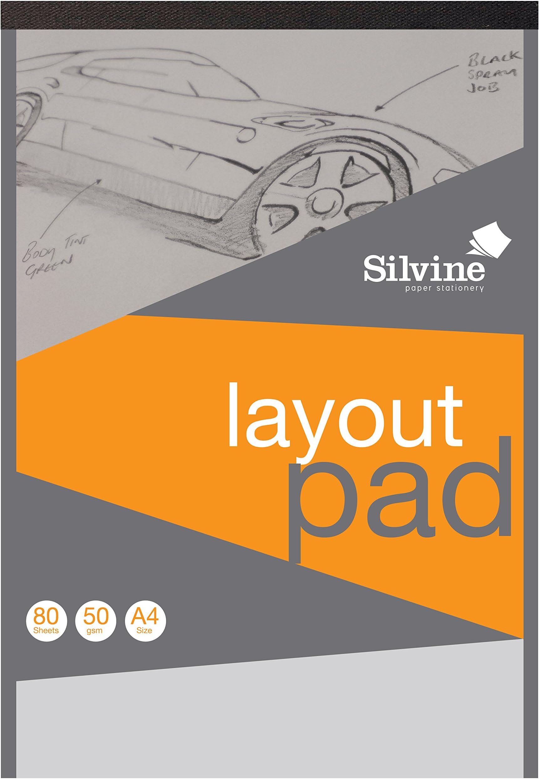 Silvine A4 Professional Layout Pad. 80 Sheets of Semi Transparent 50gsm ...