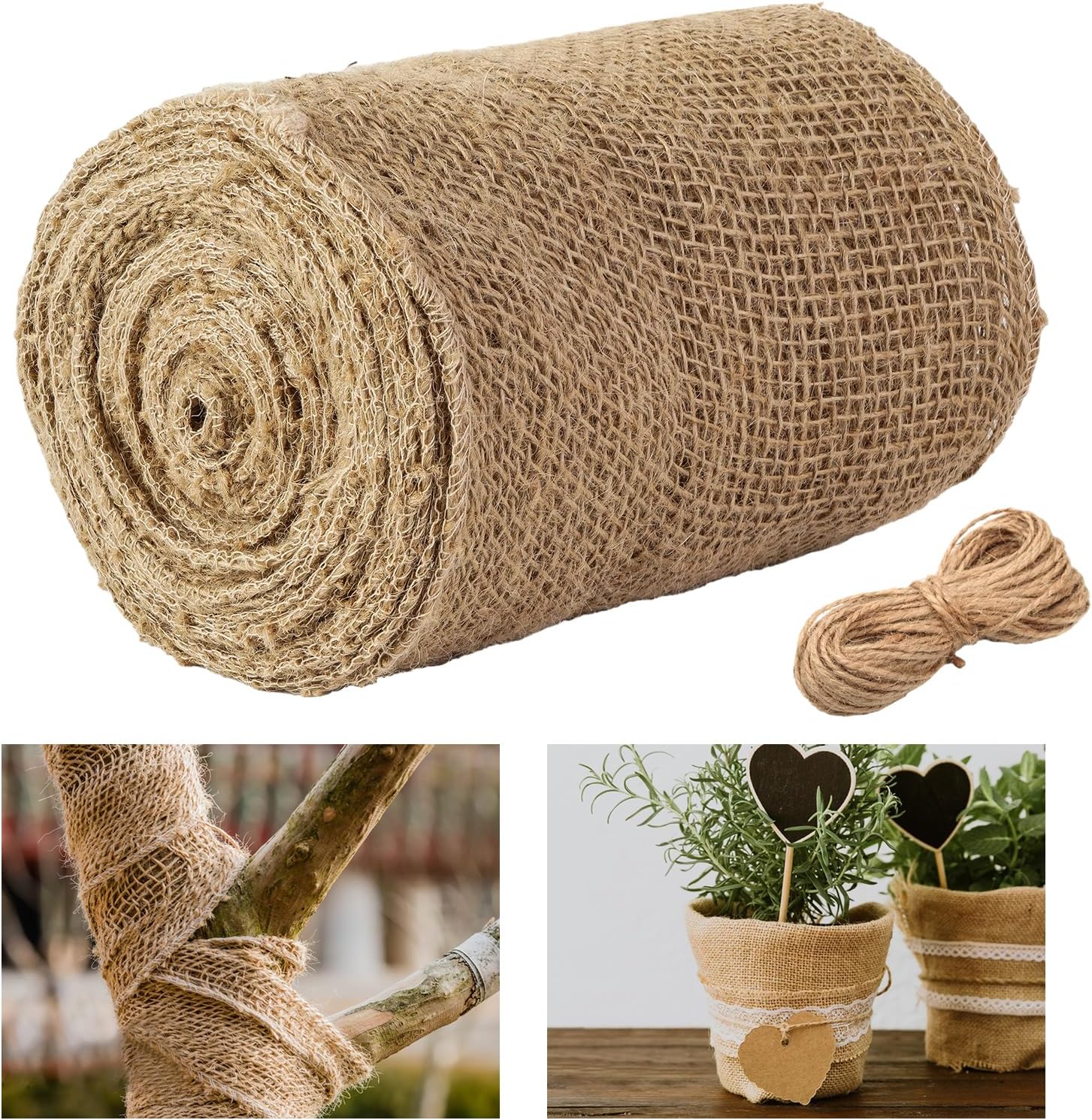 Amazon.com : ArtFamy 8" × 32.8' Burlap Tree Protector Wraps, Burlap ...