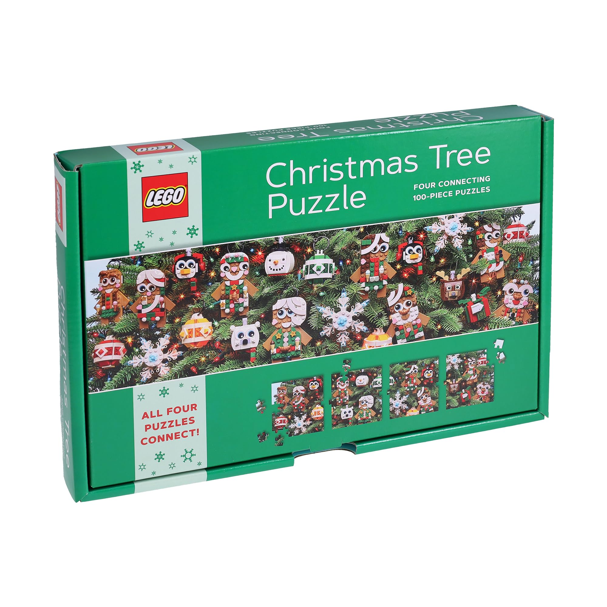 Amazon.com: Lego® Christmas Tree Jigsaw Puzzle - Four Connecting 100 ...