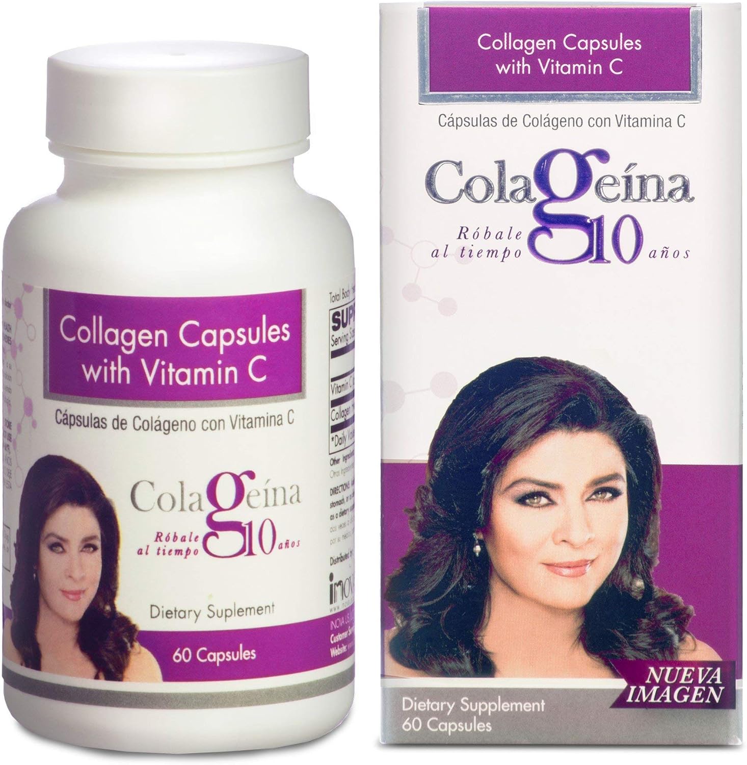 Amazon.com: Colageina 10 Cápsulas de colágeno hidrolizado con vitamina ...