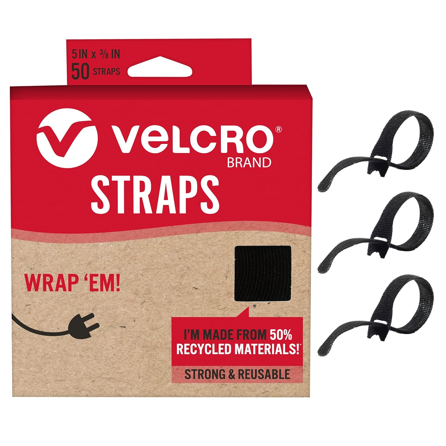 Amazon.com: VELCRO Brand ECO Collection | 5 Inch Small Straps for Cords ...