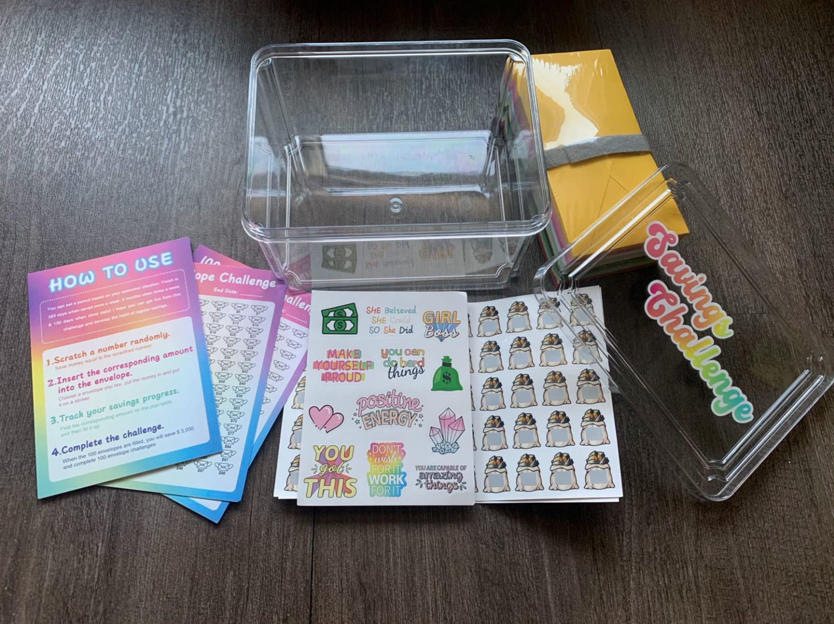 $4/mo - Finance 100 Envelopes Money Saving Challenge Box, Money ...