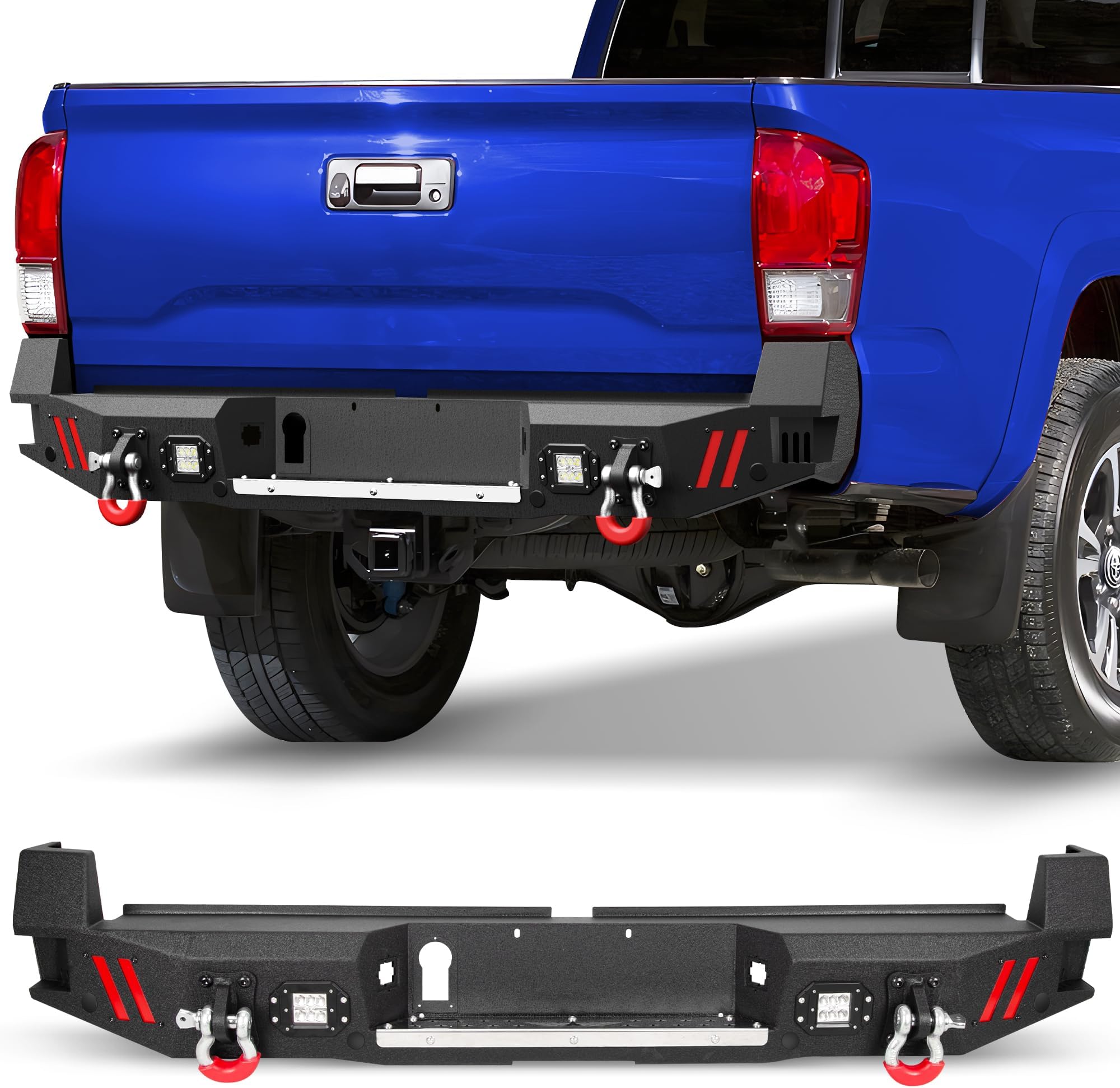 Amazon.com: POFENZE Tacoma Rear Bumper for Toyota Tacoma 3rd Gen 2016 ...