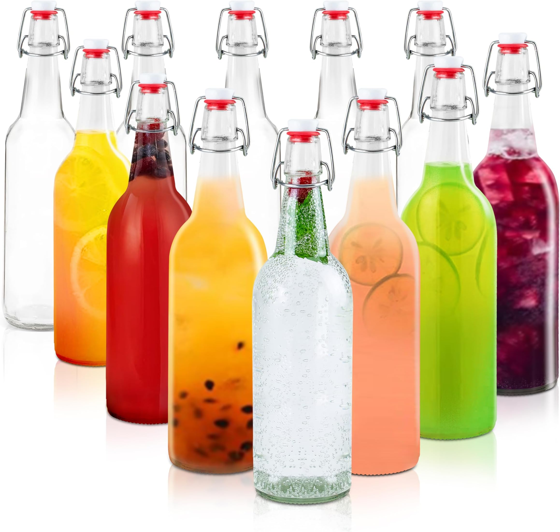 Amazon.com: YEBODA 16oz Swing Top Bottles -Glass Beer Bottle with ...