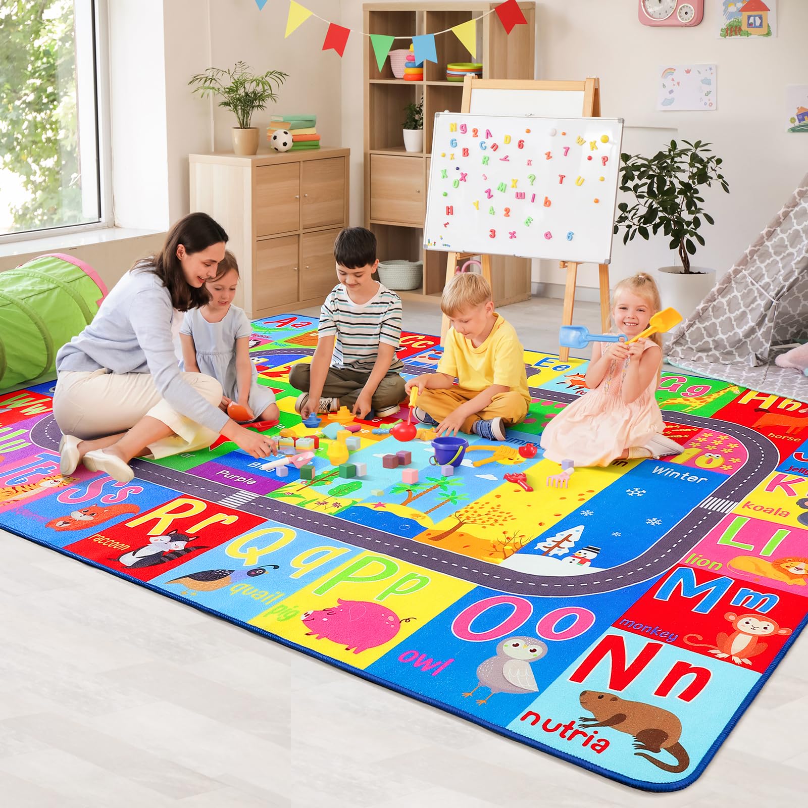 Snapklik.com : Kids Educational Rug, 8x10 Kids Collection Area Rug For ...