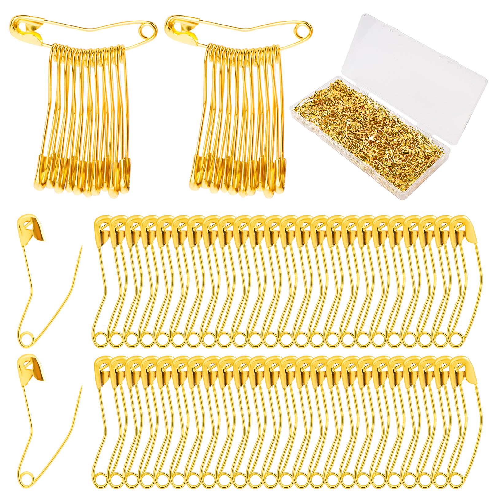 Amazon.com: 200pcs Curved Safety Pins, 1.5 Inch Bent Safety Pins ...