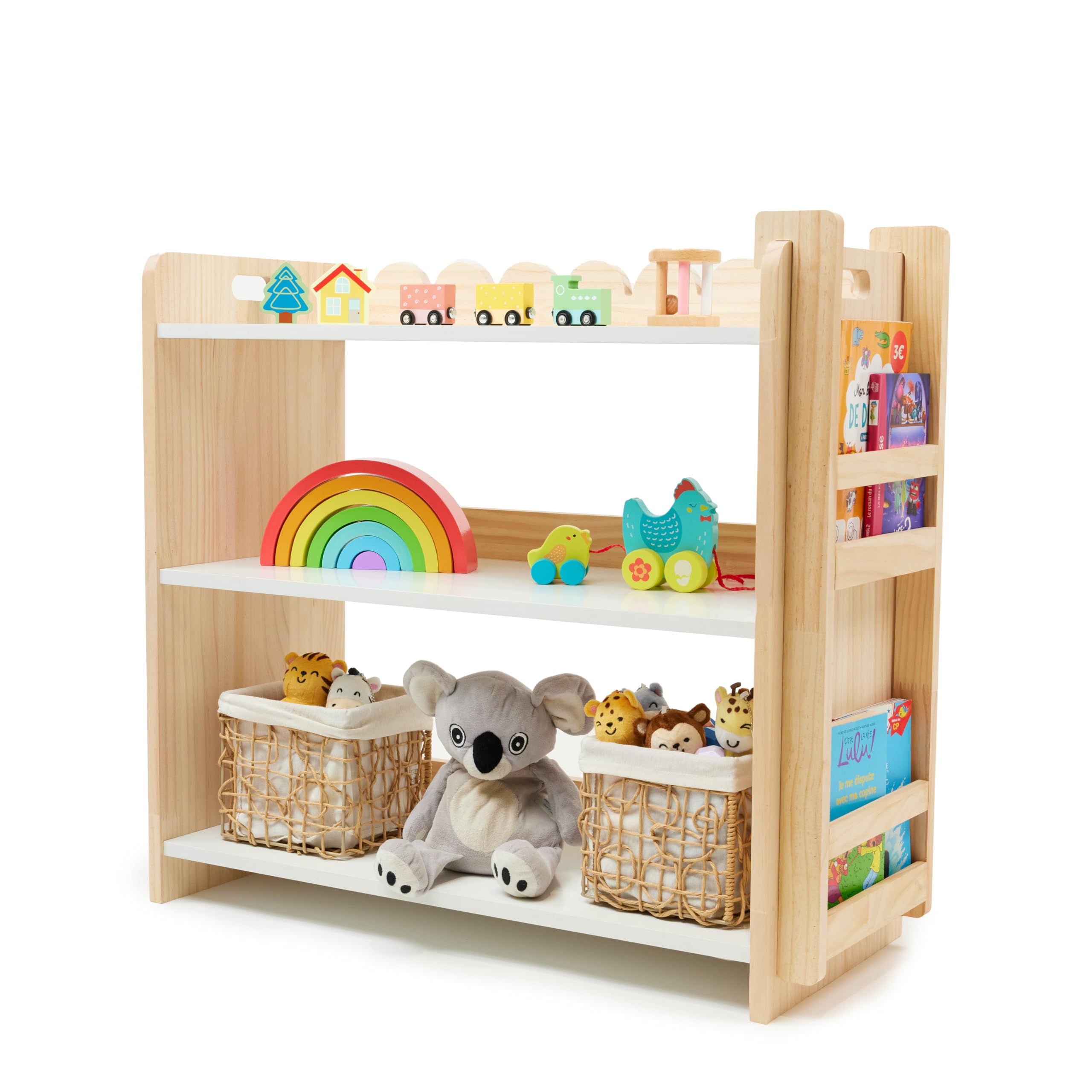 Amazon.com: Babalo Montessori Toy Storage with Removable Bookshelf ...