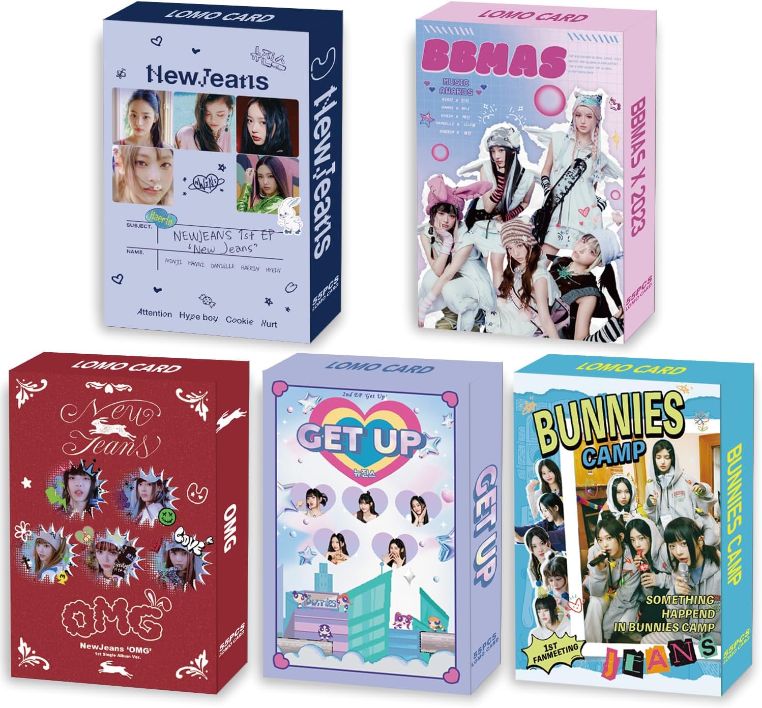 Amazon.com : eTel Like 5 Pack/275 Pcs New Jeans Photocards Lomo Card ...