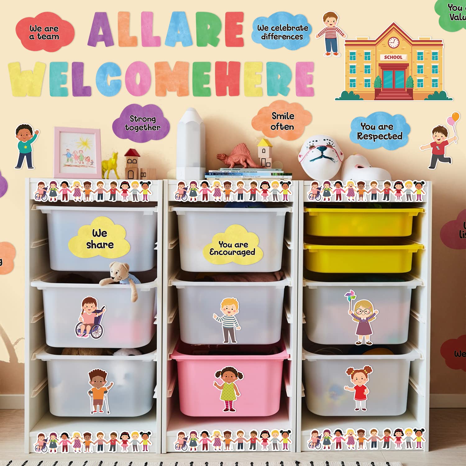 Snapklik.com : Back To School 131P All Are Welcome Bulletin Board Decor ...