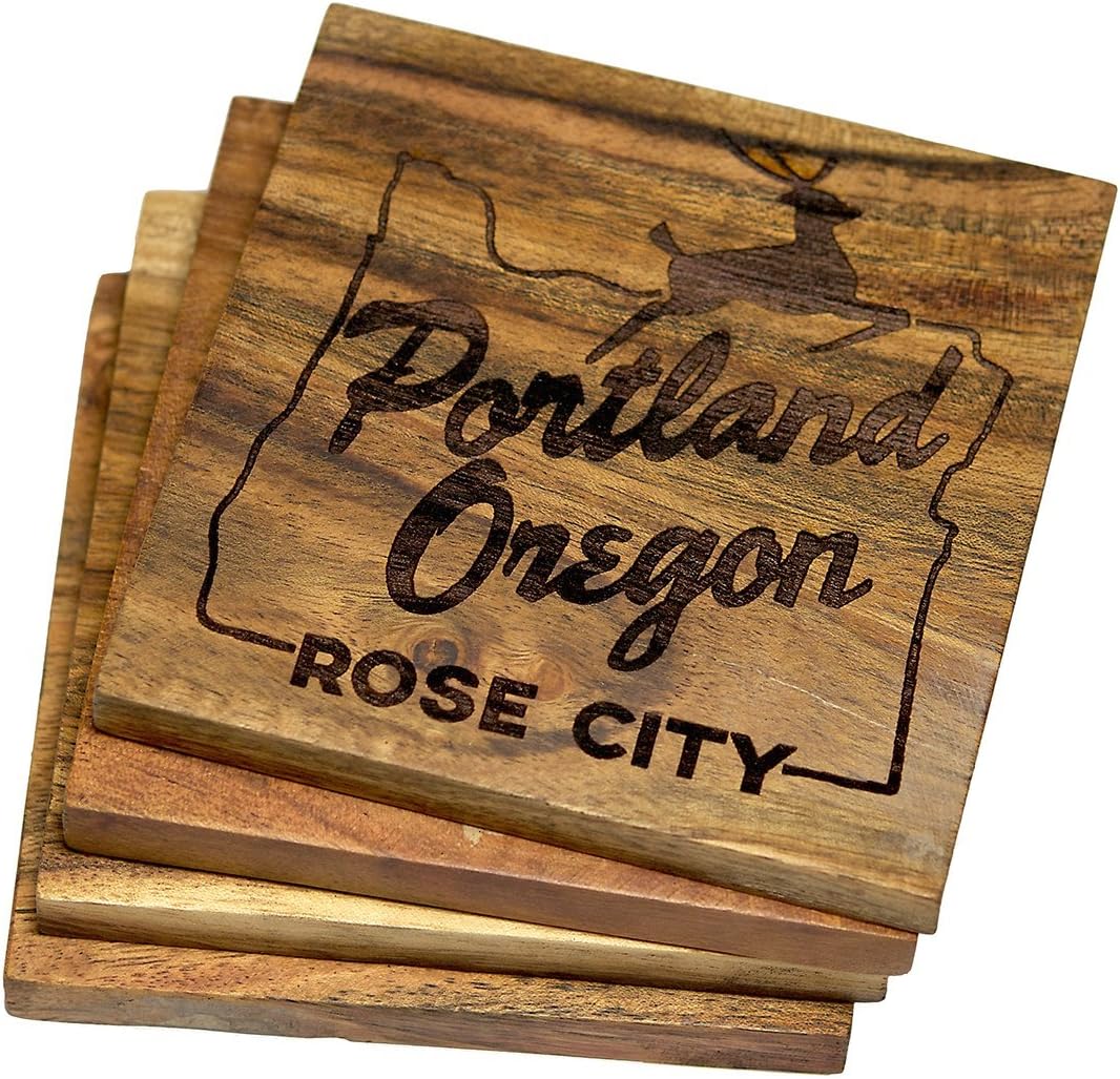 Amazon.com: Portland Coasters, Portland Rose City Drink Coasters ...