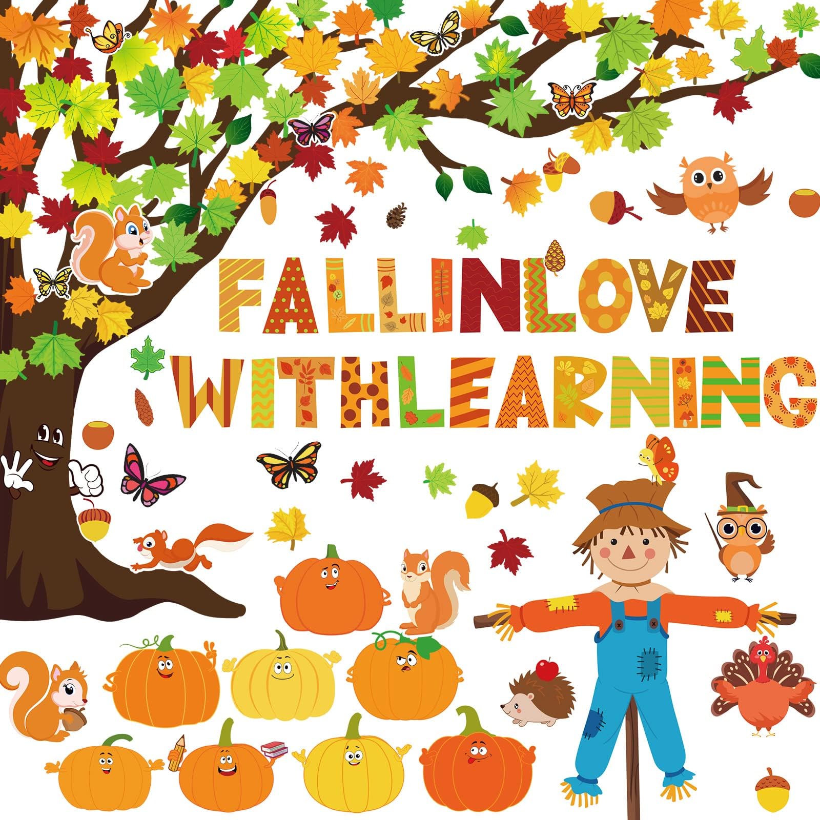 Amazon.com : Fall Bulletin Board Decorations Fall Cutouts for Classroom ...