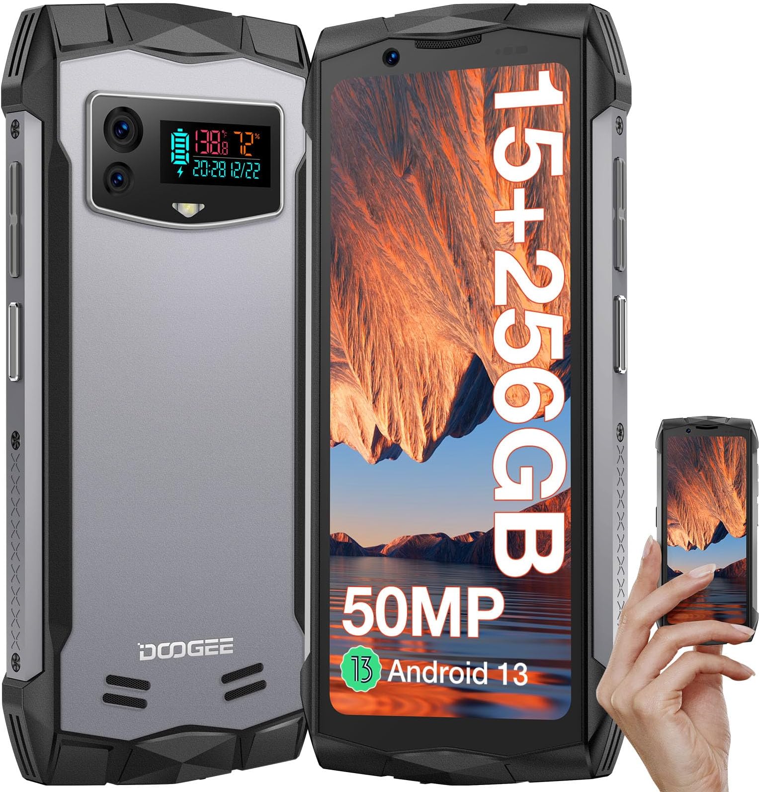 DOOGEE Smini Telephone Portable Incassable, Helio G99 15GB+256GB/TF 1TB ...