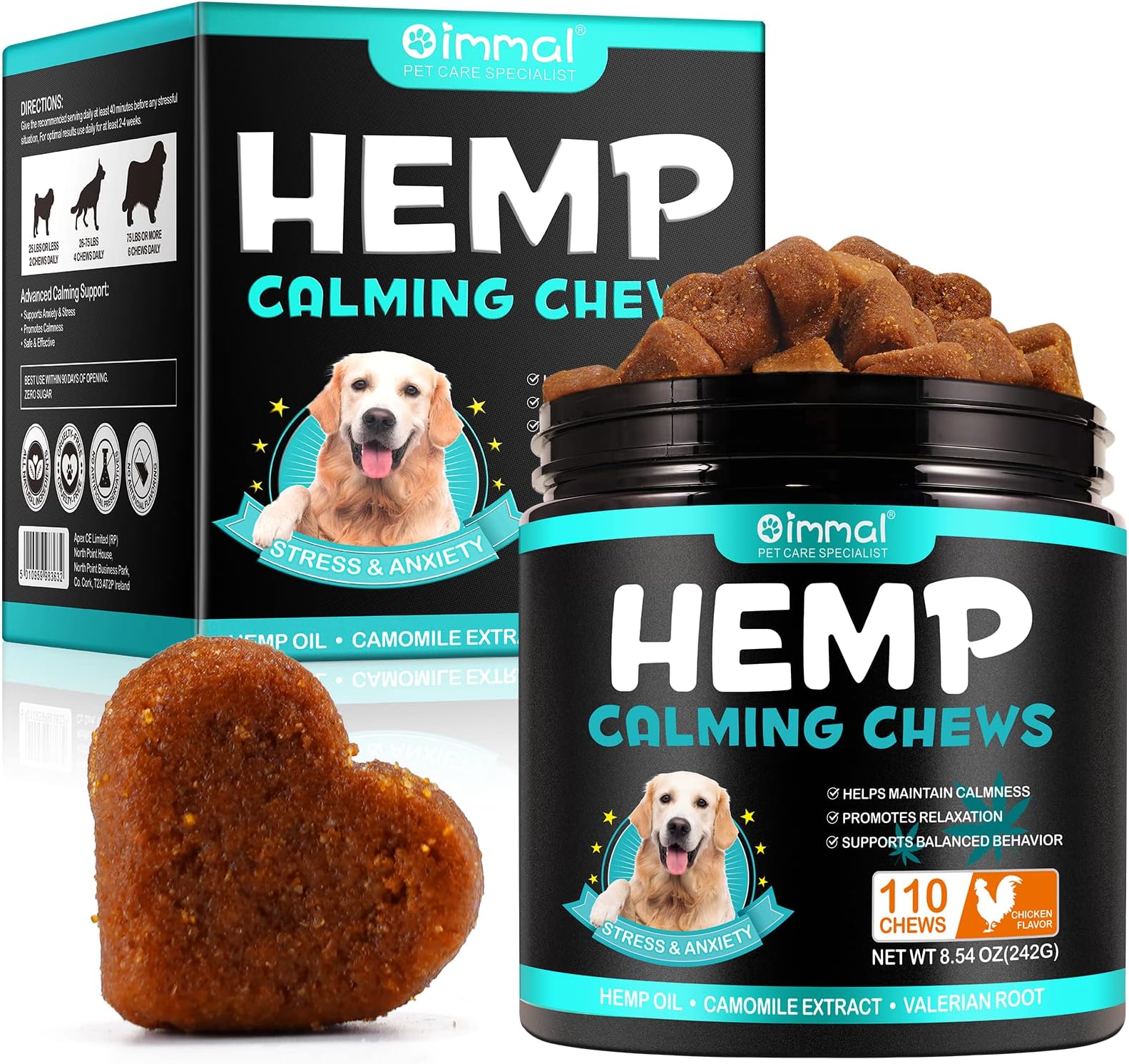 Amazon.com : 110Pcs Hemp Calming Chews for Dogs, Calming Chews Treats ...