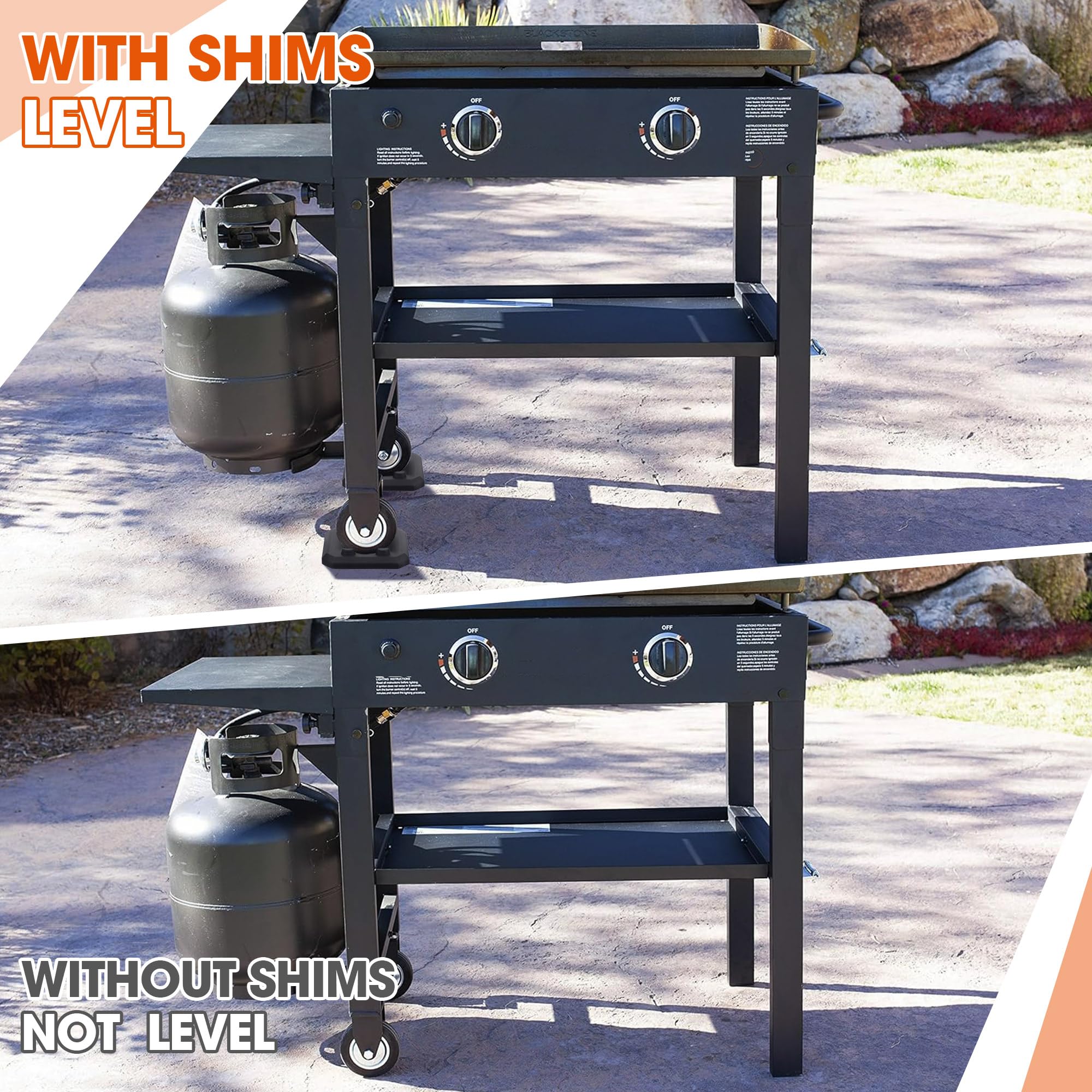 Grill Leveling Shims 8-Piece Griddle Leveling Shims Kit - Rubber ...