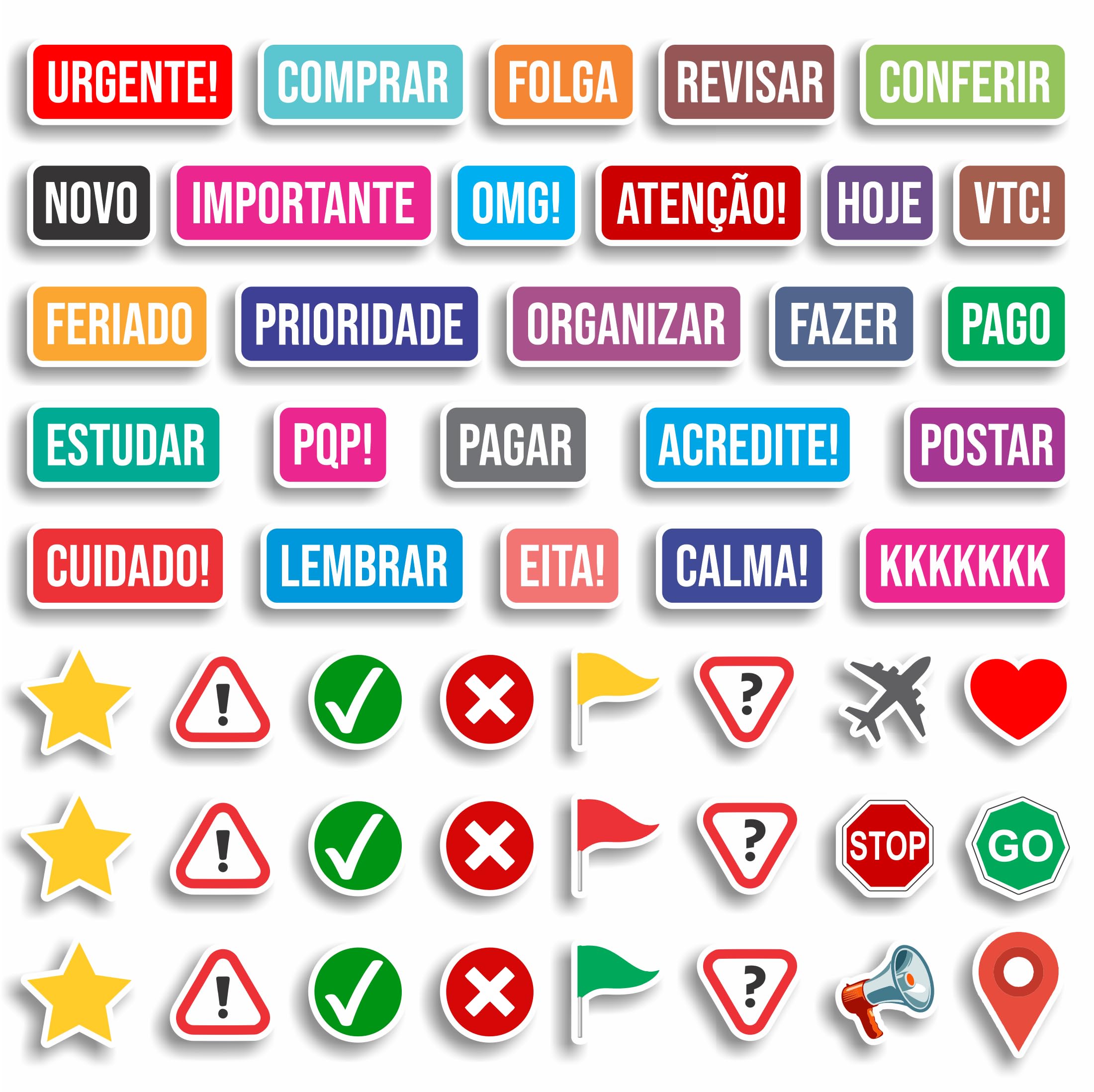 50 Imã Avisos Magnéticos Geladeira Mural Coloridos : Amazon.com.br: Cozinha