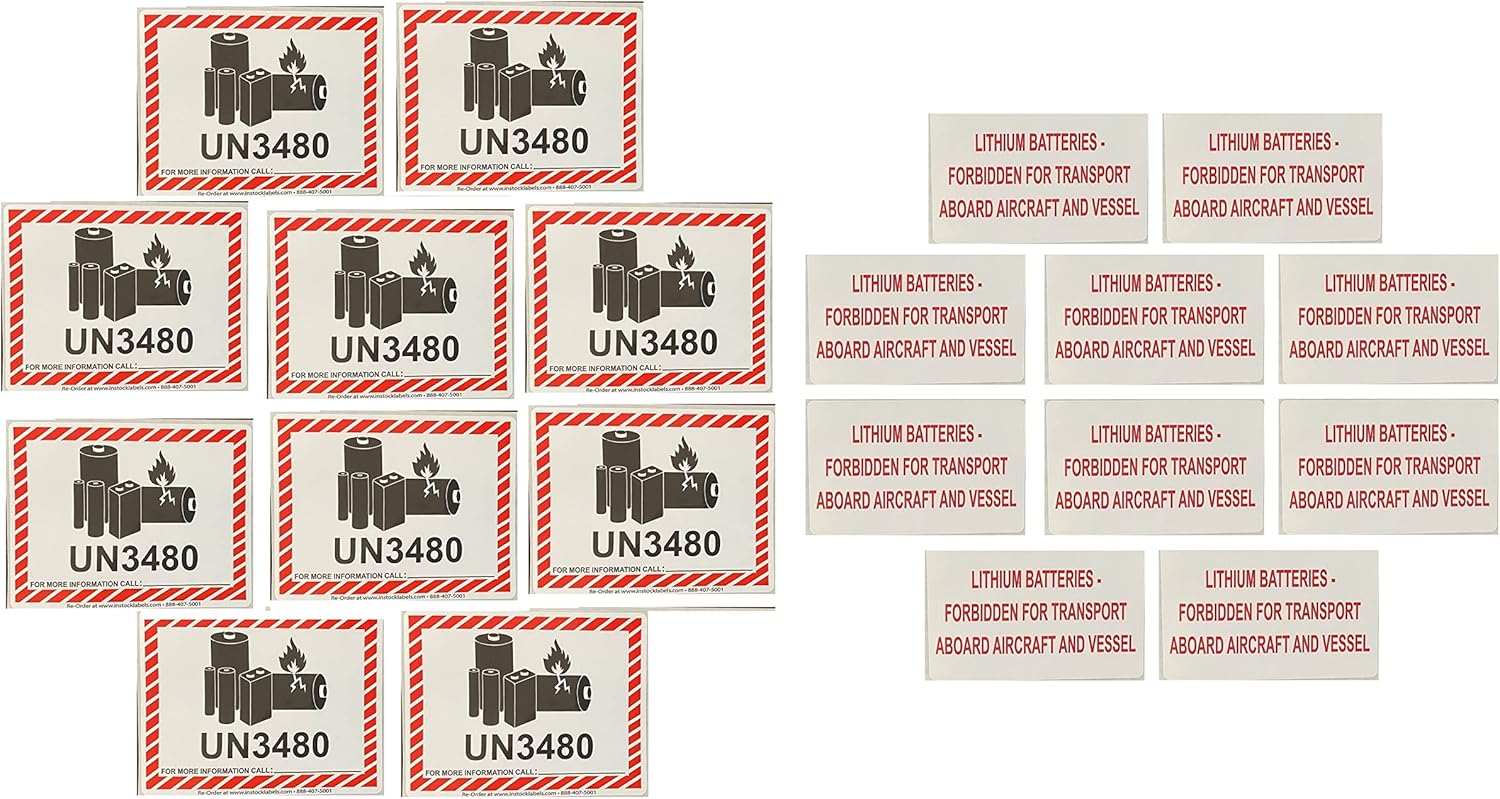 Amazon.com: 10pcs of Rectangle UN3480 Li-Ion Battery Without Equipment ...