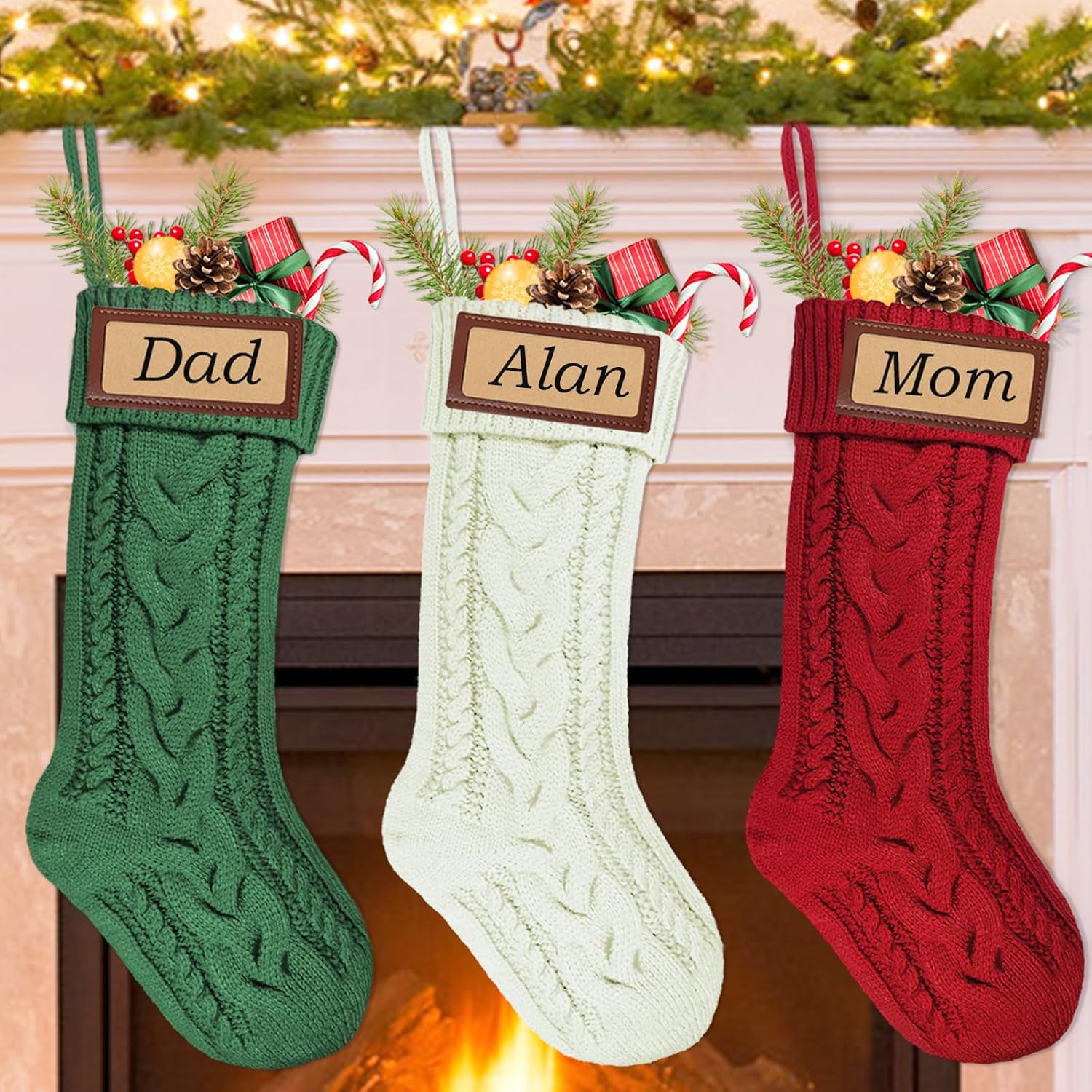 Amazon.com: Christmas Stockings with Names, Stockings Christmas 3 Pack ...