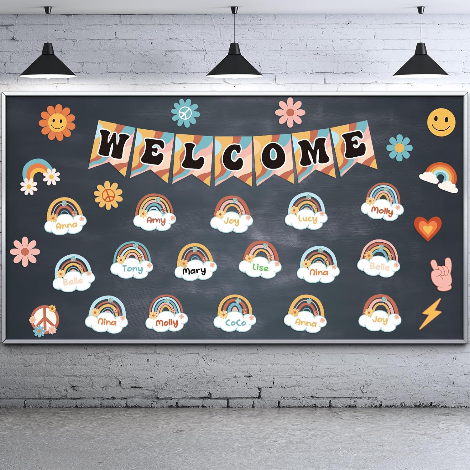 Amazon.com: 61pcs Retro Welcome Back to School Bulletin Board Welcome ...