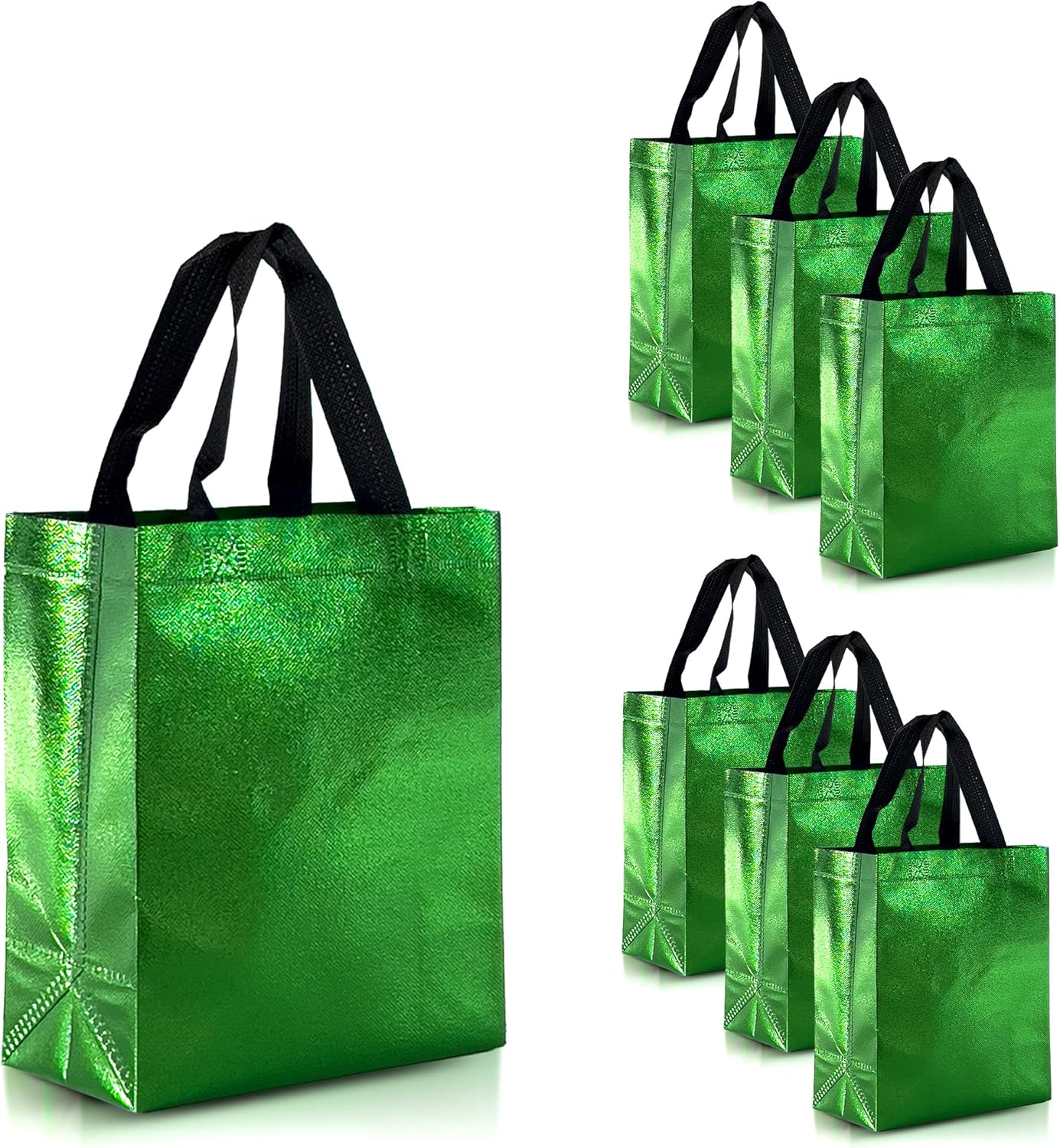 Amazon.com: Nush Nush Set of 30 Shiny Green Gift Bags in Bulk - Green ...