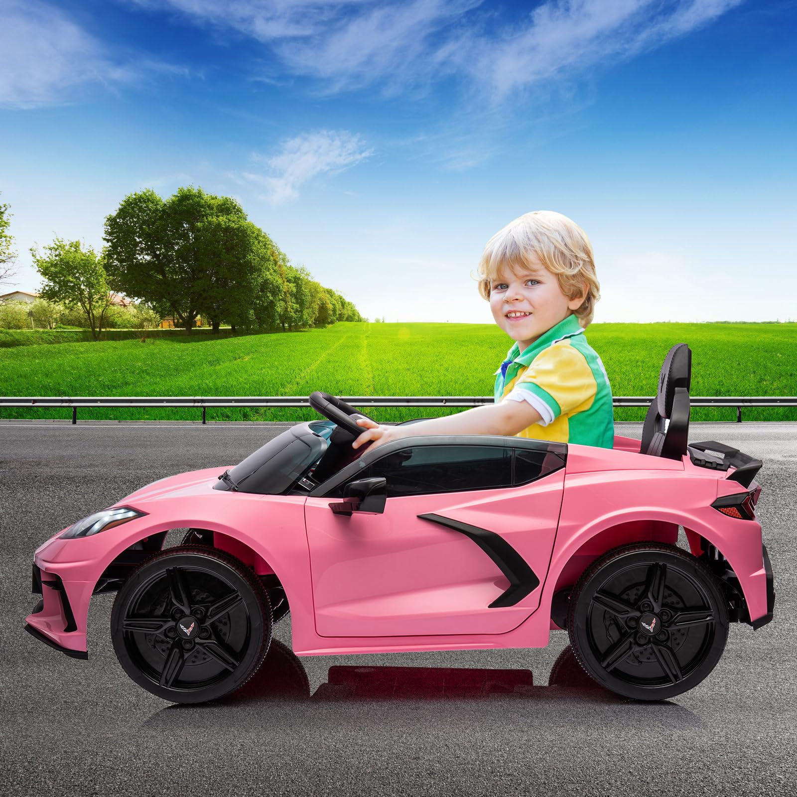 Snapklik.com : 12V Kids Ride On Car Licensed Corvette Battery Powered ...