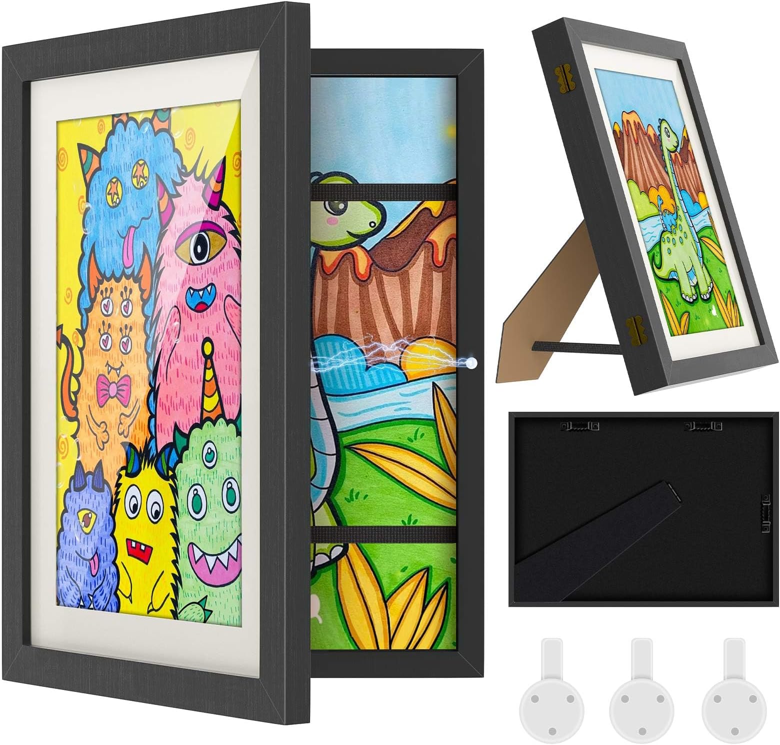 2PCS Kids Art Frames Front Opening A4 Kids Artwork Display Frame with ...