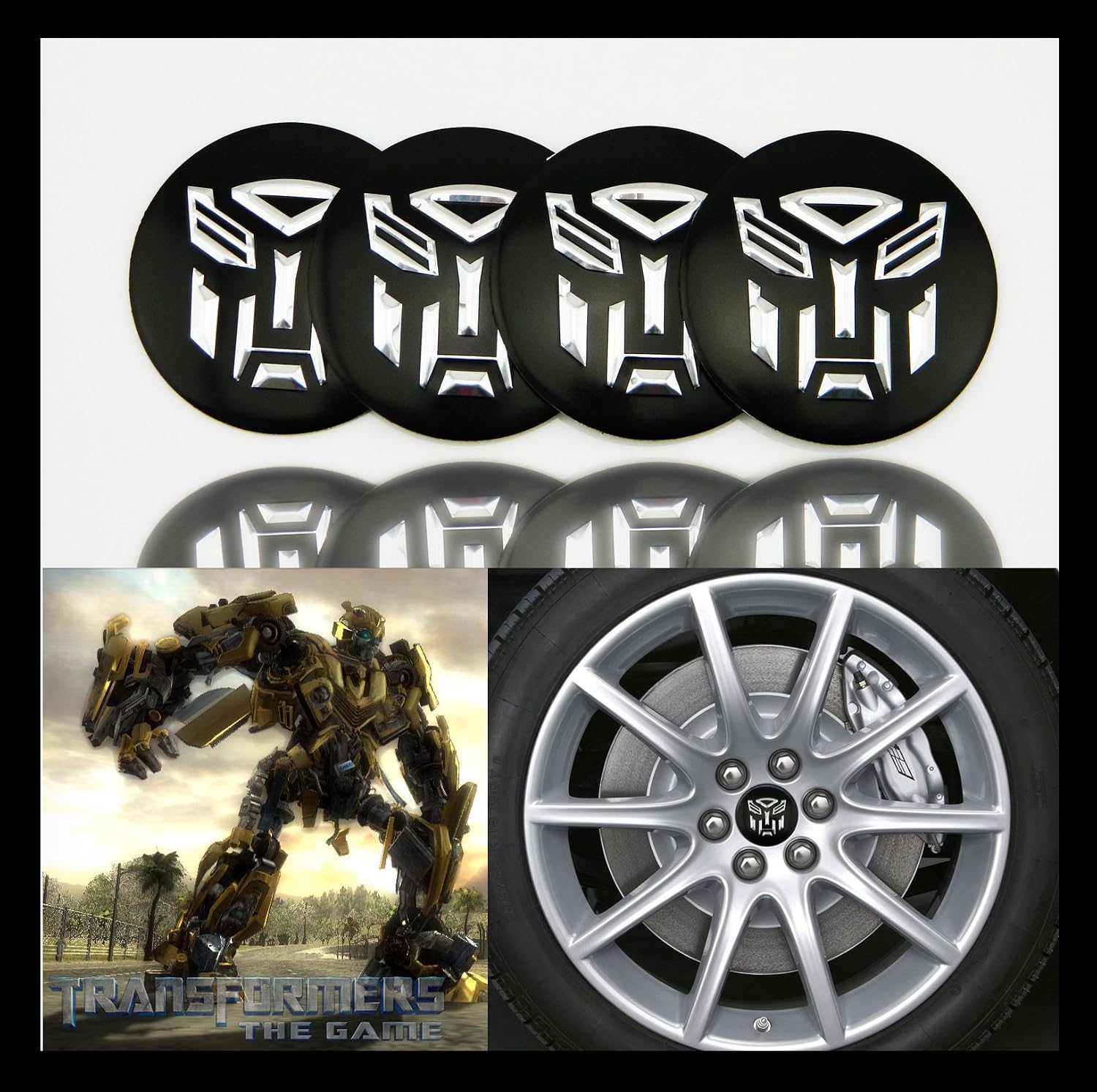 Amazon.com: 3D Autobot Transformers Black Wheel Center Emblems Set of 4 ...