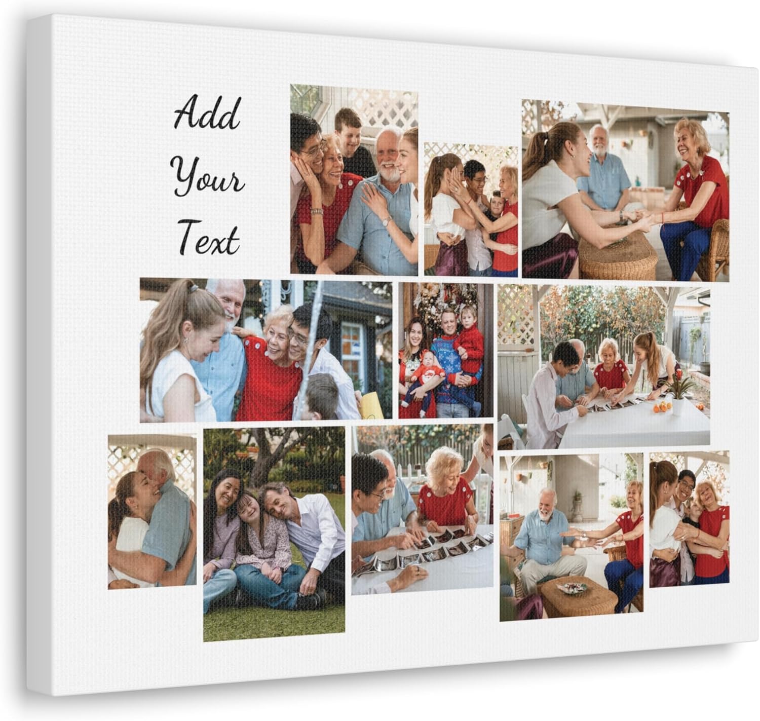 Photo Collage Personalised Canvas – Add 10 Photos & Custom Text ...