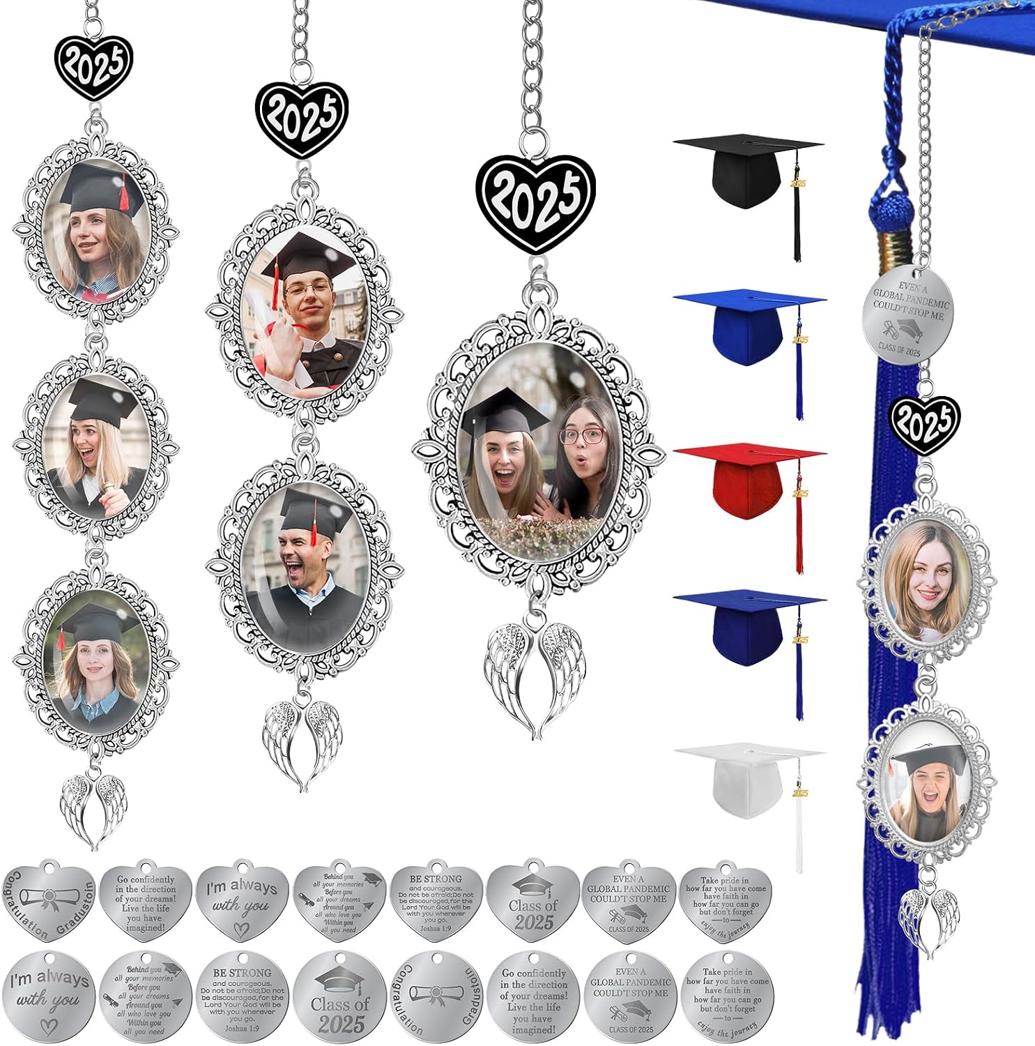 Amazon.com: Custom Graduation Tassel Photo Charm Personalized 2025 ...