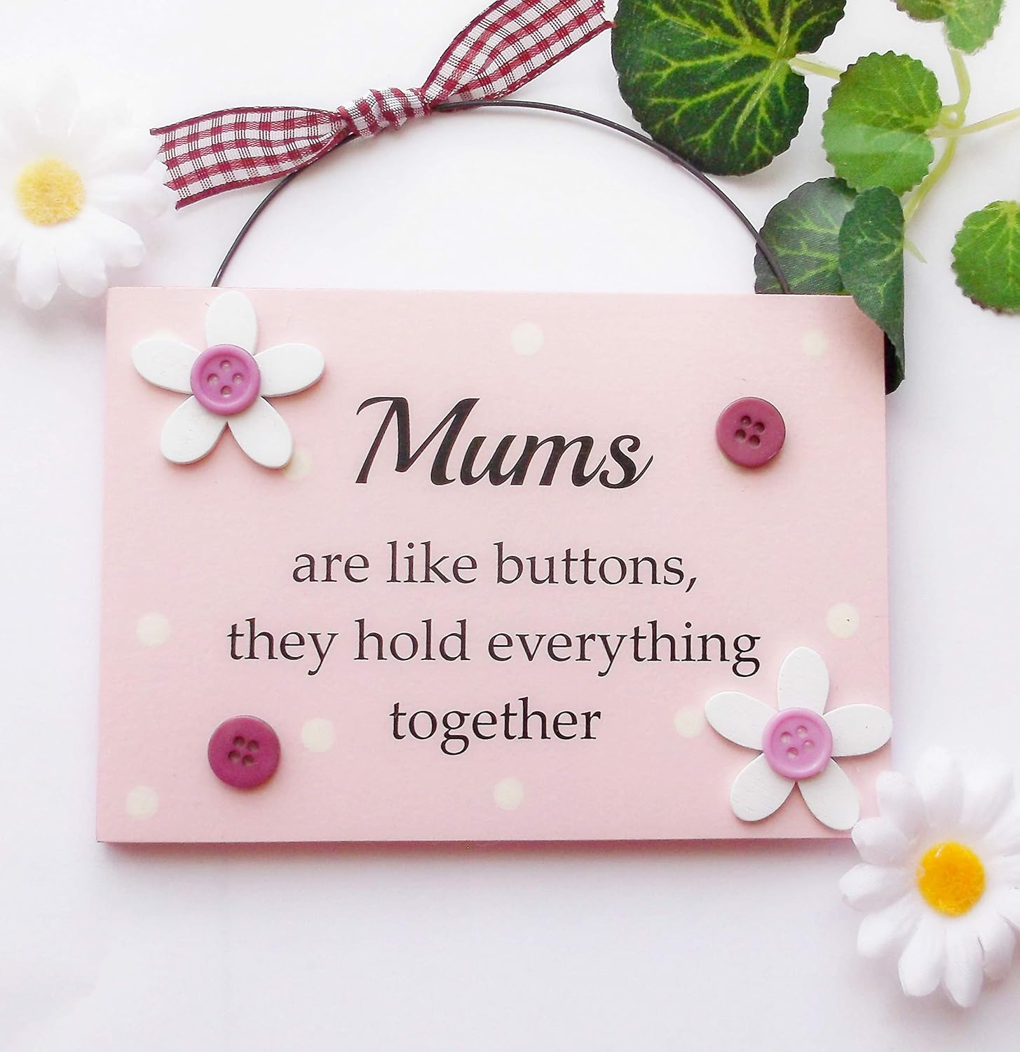 Craftworks Originals Mums Are Like Buttons Keepsake Wooden Plaque ...