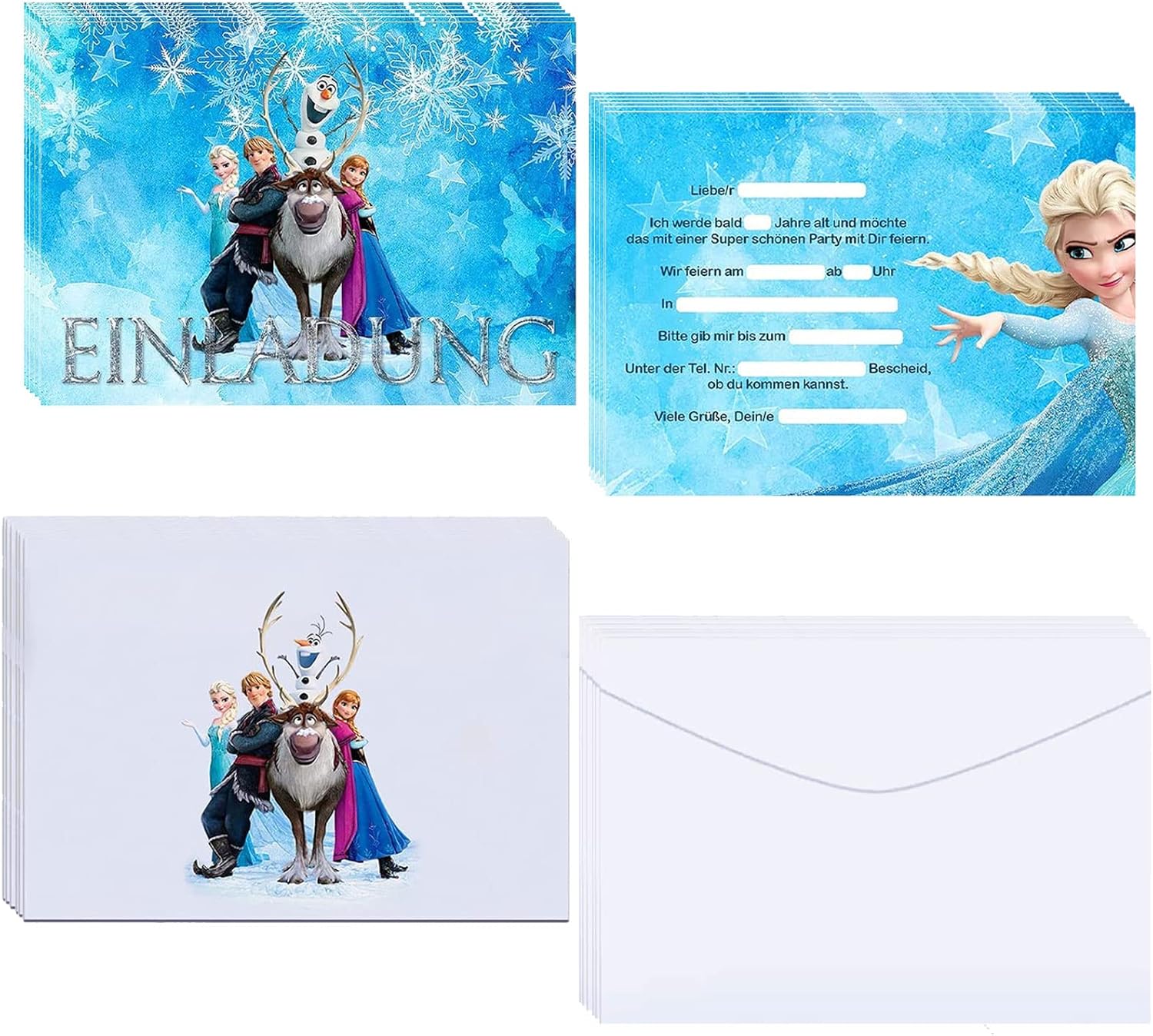 TASAHNI 12 Stück Frozen Einladungskarten Einladungskarten ...