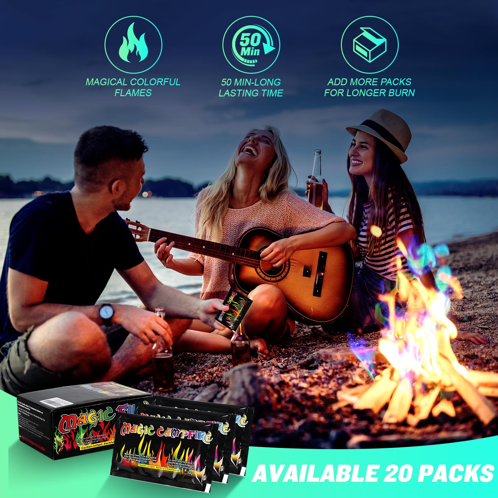 Snapklik.com : 20Pack Magic Fire Colorful Flames,Color Fire Packets ...