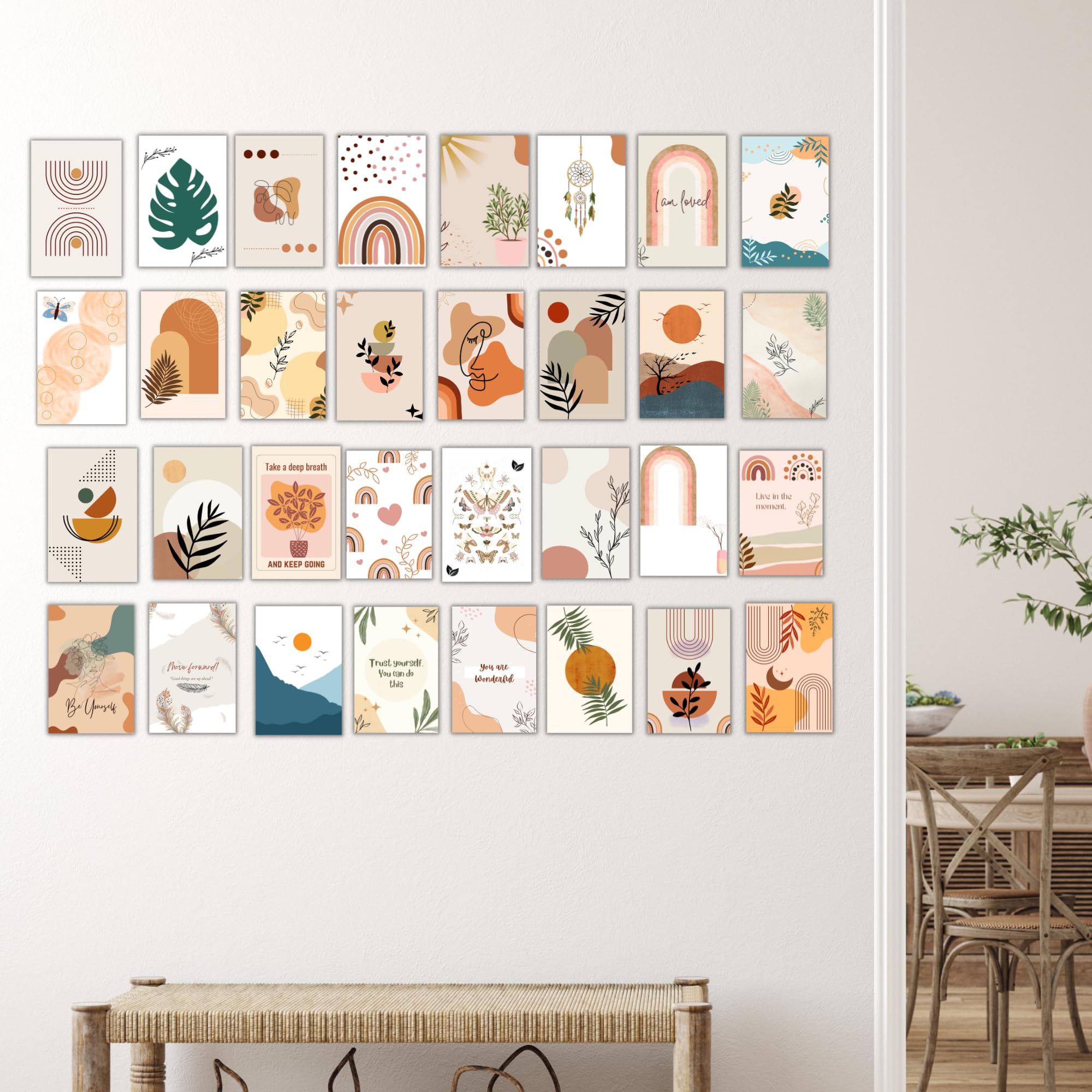 EKDALI Aesthetic boho small posters set of 32 posters for wall ...