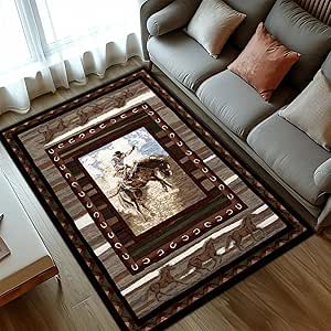 Amazon.com: Western Cowboy Rugs for Living Room, Western Cowboy Themed ...