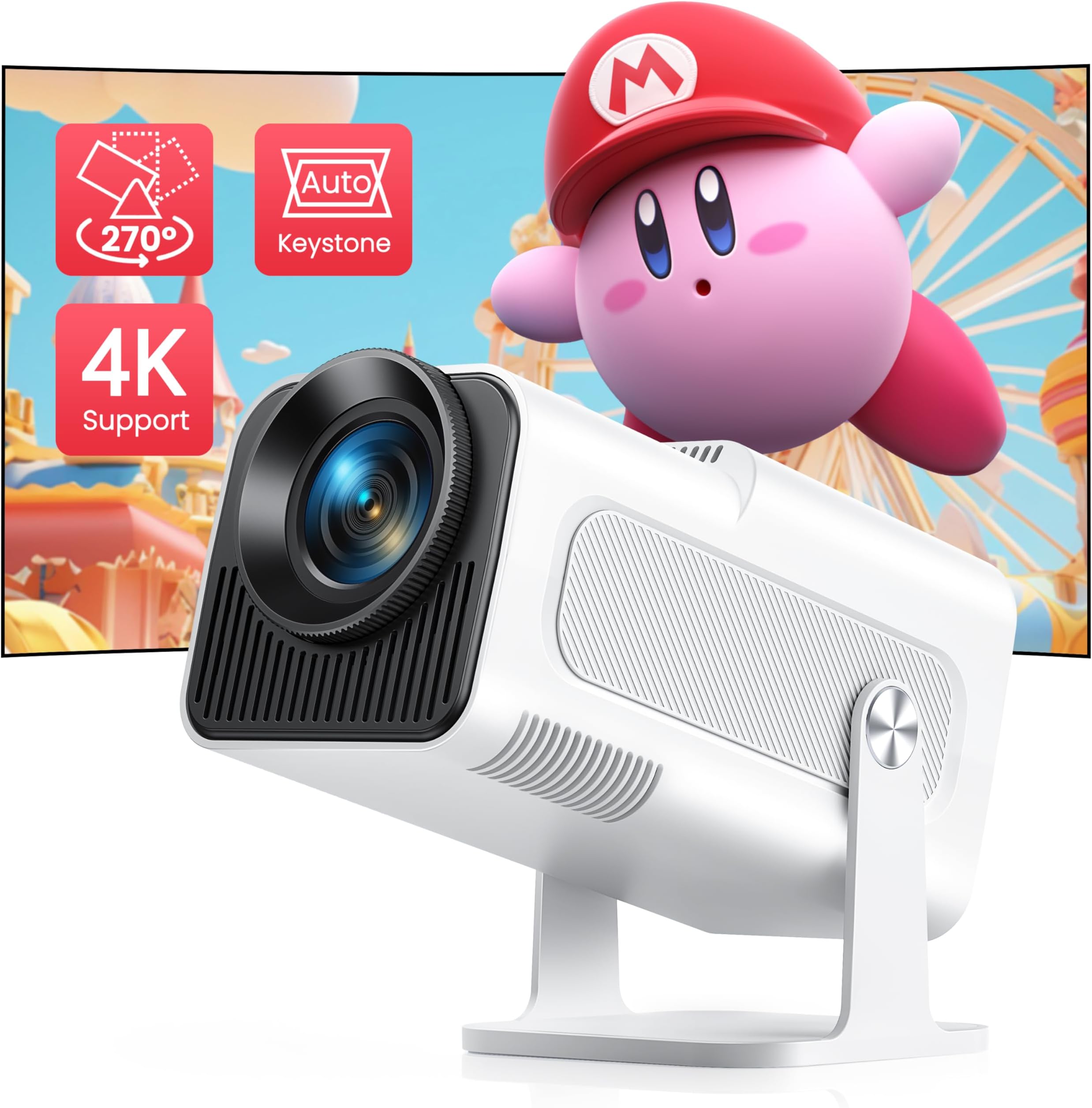 Mini Projector with 5G WiFi6 BT 5.0 Android 11, Portable Projector 4K ...