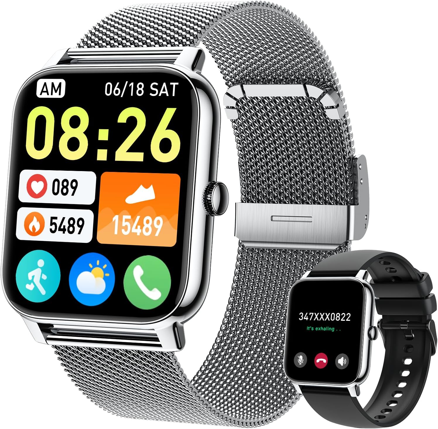 Amazon.com: Smart Watch for Men Fitness Tracker: (Make/Answer Call ...