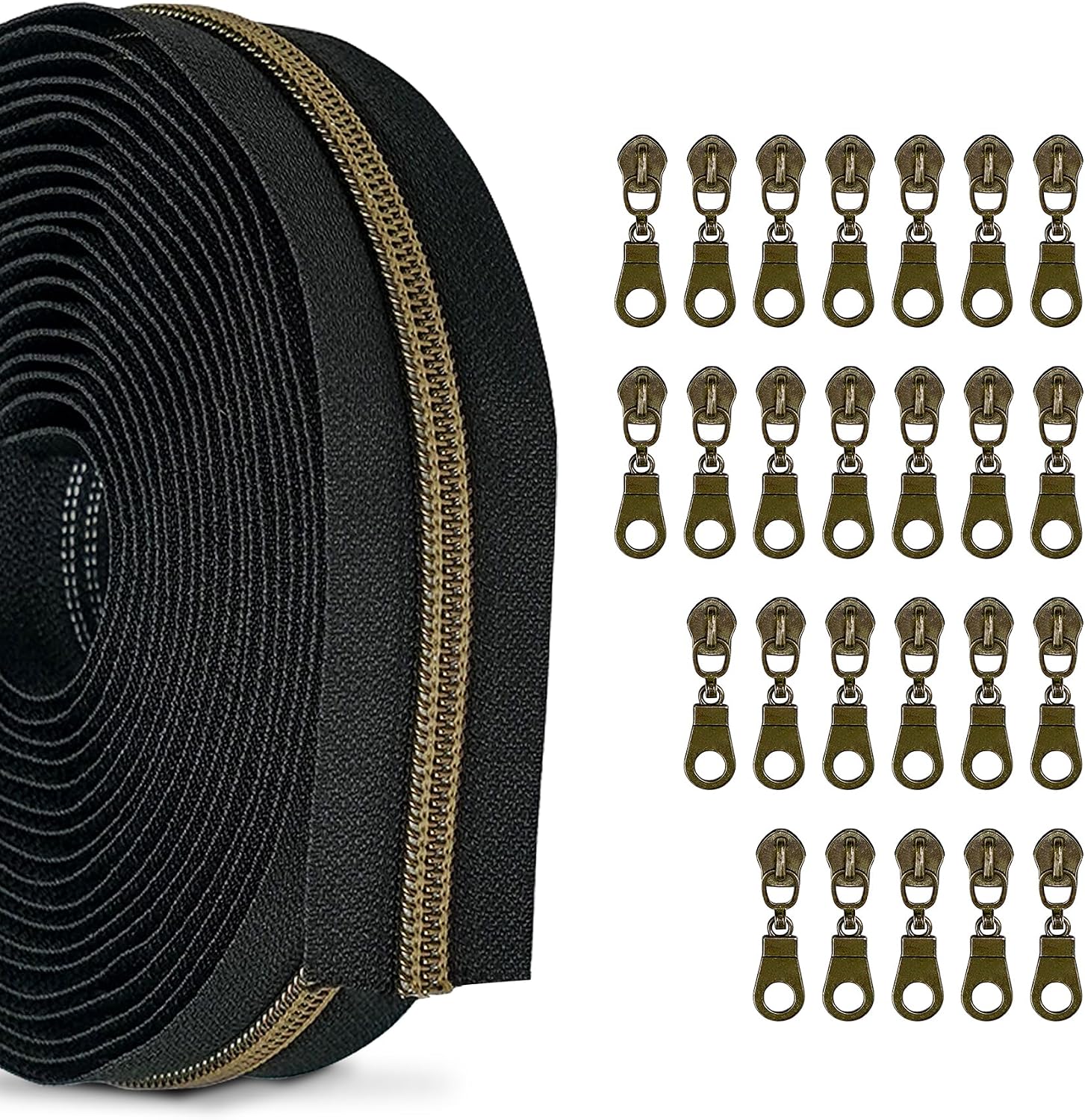 Amazon.com: Zynzaoacs #5 Zipper by The Yard with Pulls, Continuous ...