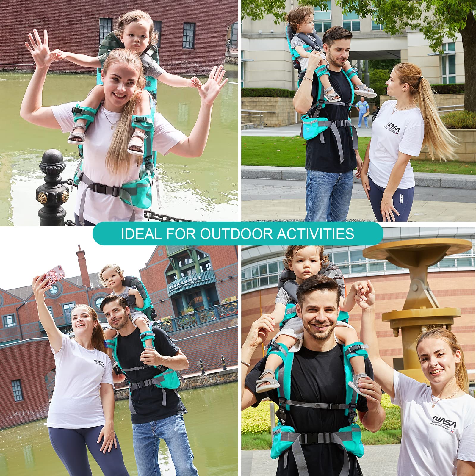 Baby Shoulder Carrier, 360°Adjustable Safe Backrest Baby Hiking ...