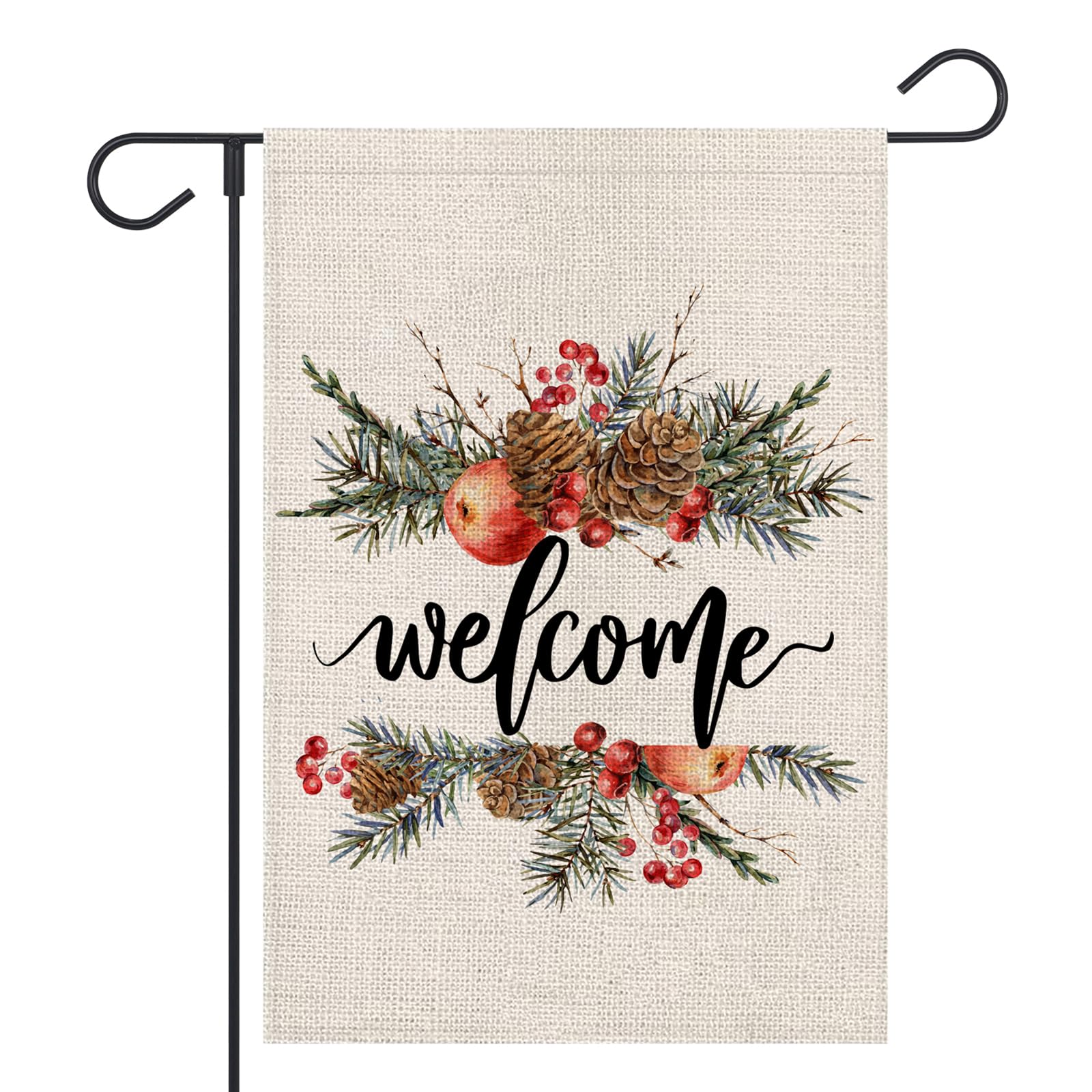 Amazon.com : FUYUCHEN Welcome Winter Garden Flag 12x18 Inch Double ...