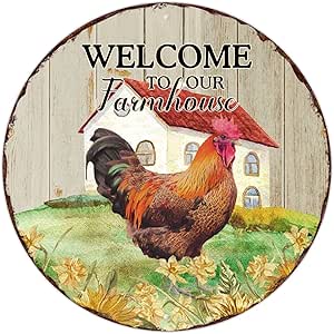 Amazon.com: Chicken Welcome Sign - Welcome to Our Farmhouse, Farmhouse ...
