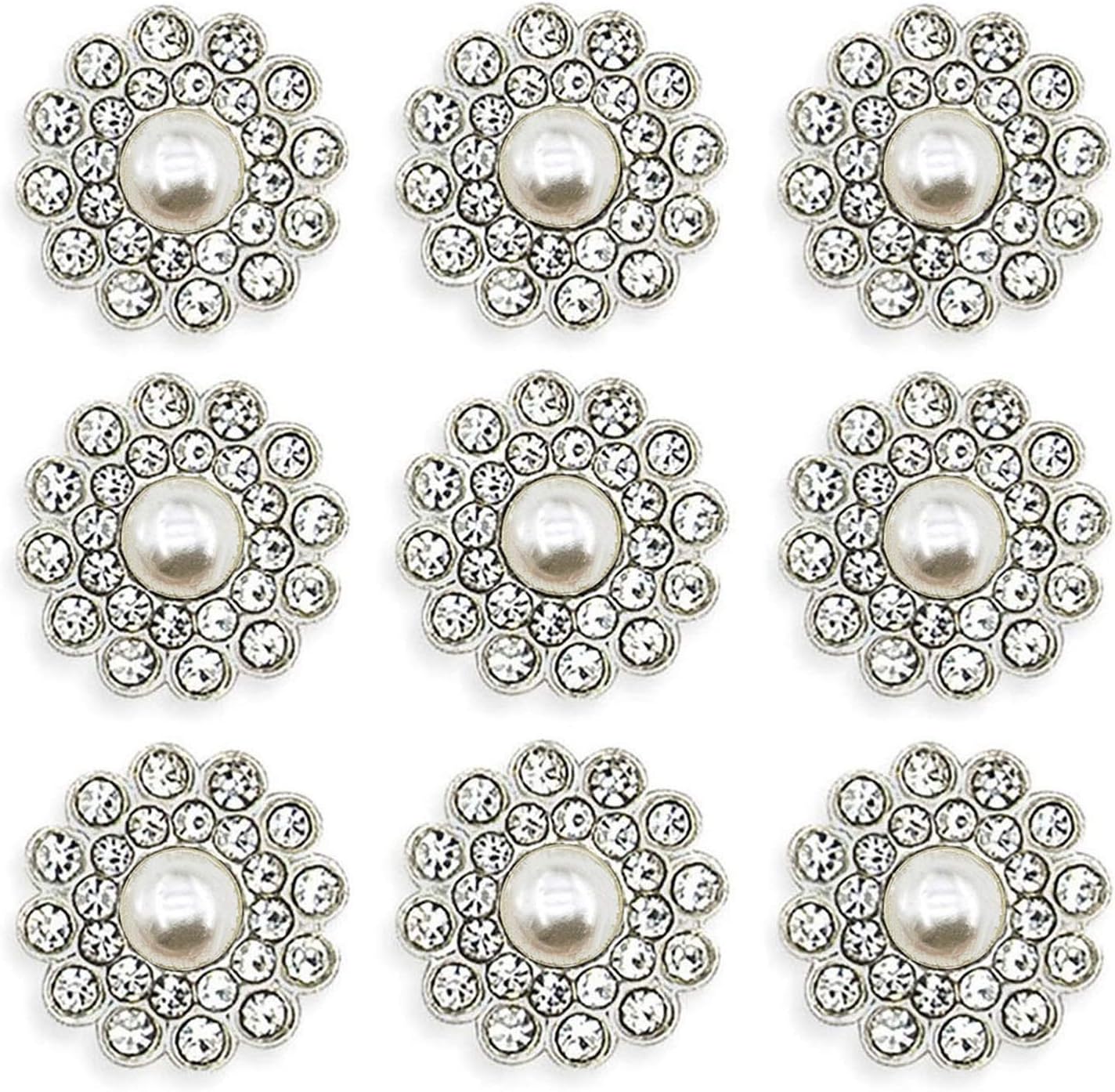 Amazon.com: 50 pcs Pearl Rhinestone Crystal Embellishments Decoration ...