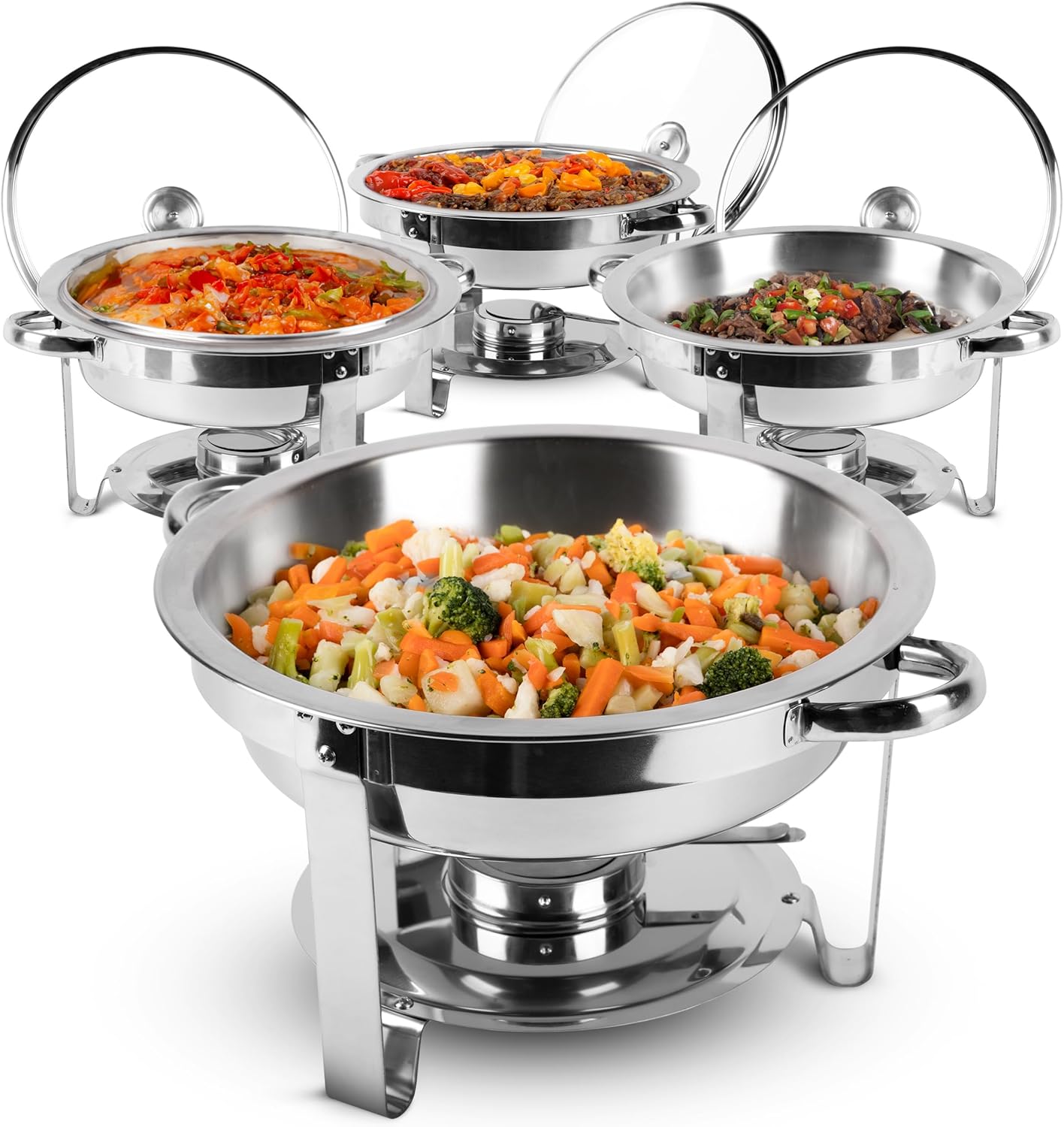 Amazon.com: EHOMEA2Z Round Chafing Dish 5 QT Buffet Servers and Warmers ...