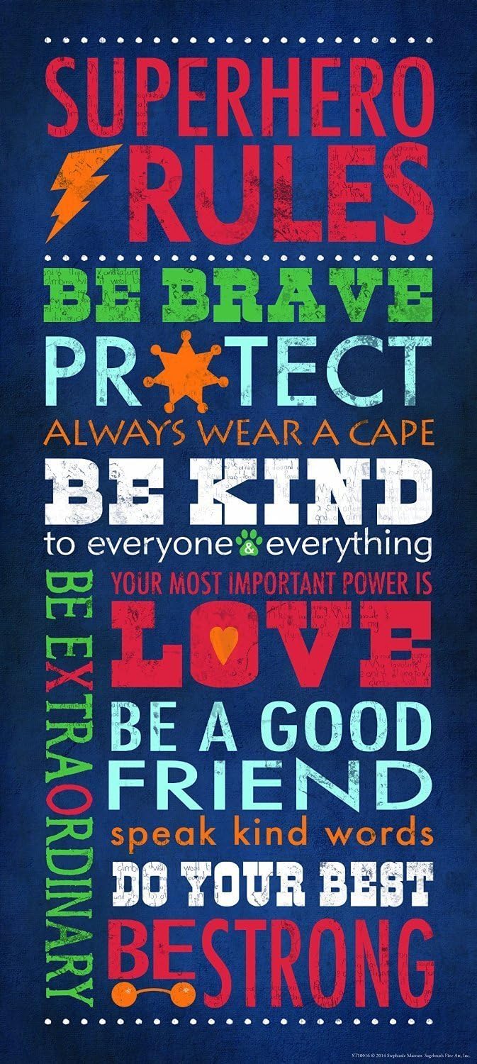 Amazon.com: Superhero Rules by Stephanie Marrott 1- 8"x18" Poster Print ...