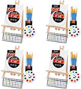 Amazon.com: ESRICH Acrylic Paint Canvas Set,104 Piece Professional ...