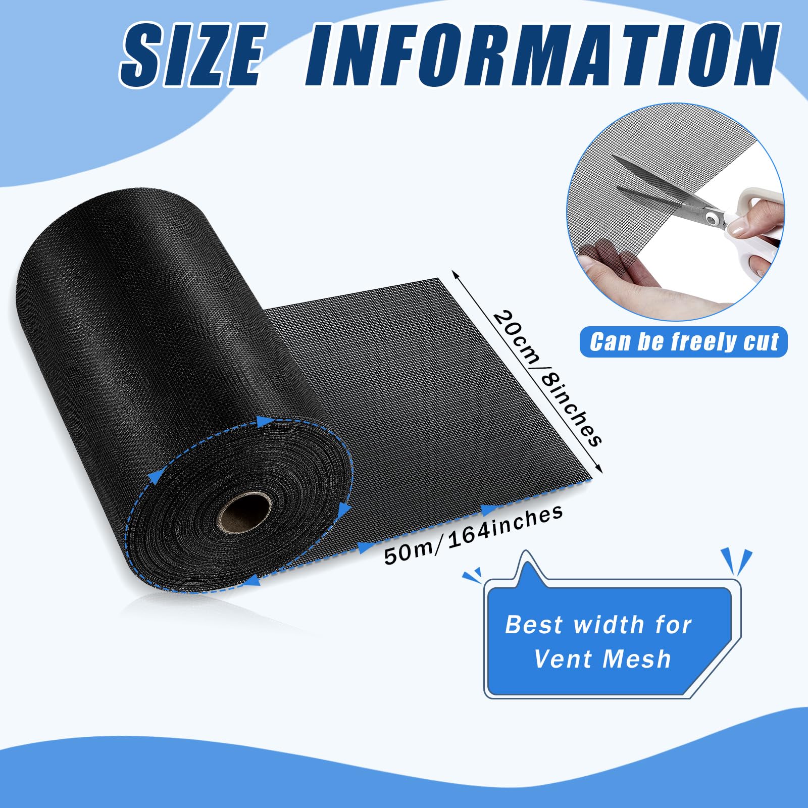 Snapklik.com : 1 Roll Vent Mesh 8 Inch X 164 Ft Fiberglass Screen Mesh ...