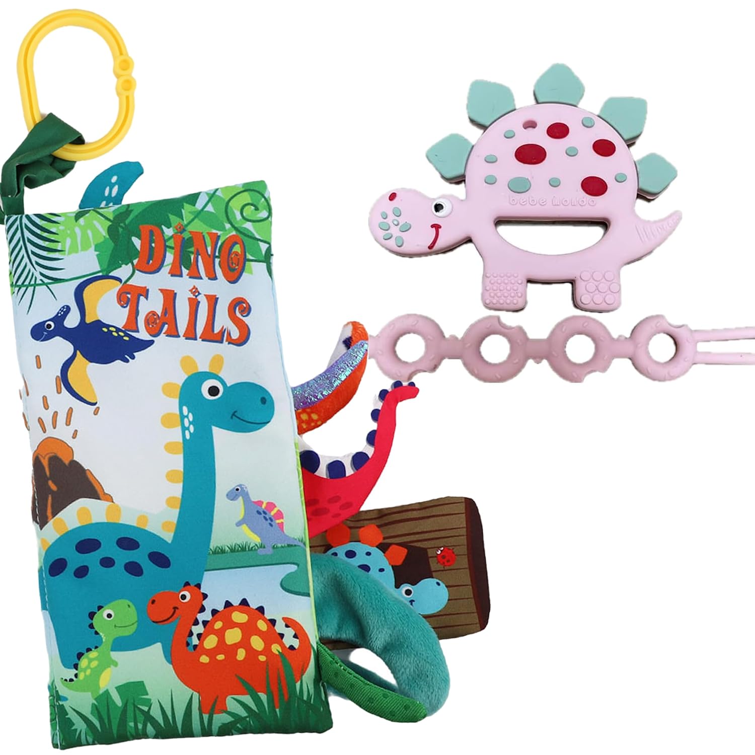 Amazon.com : Dinosaur Baby Crinkle Books & Dino Teething Toy for ...