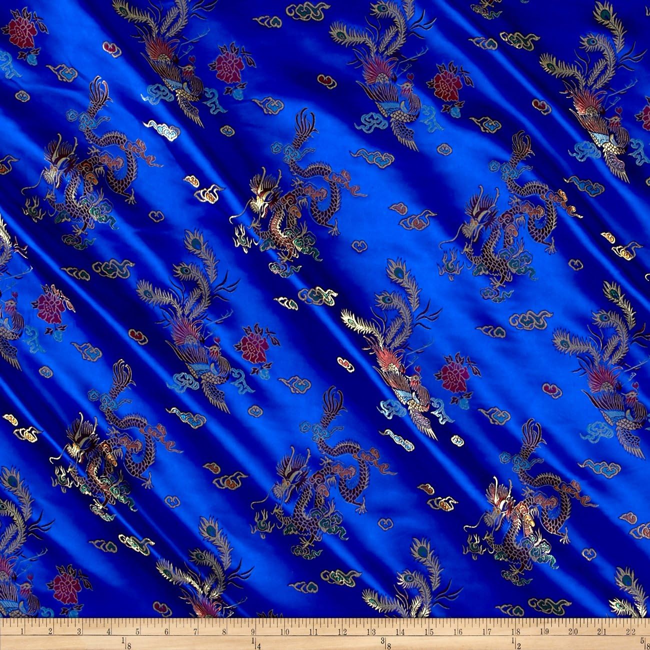 Amazon.com: Chinese Brocade Sateen Dragon Royal, Fabric by the Yard