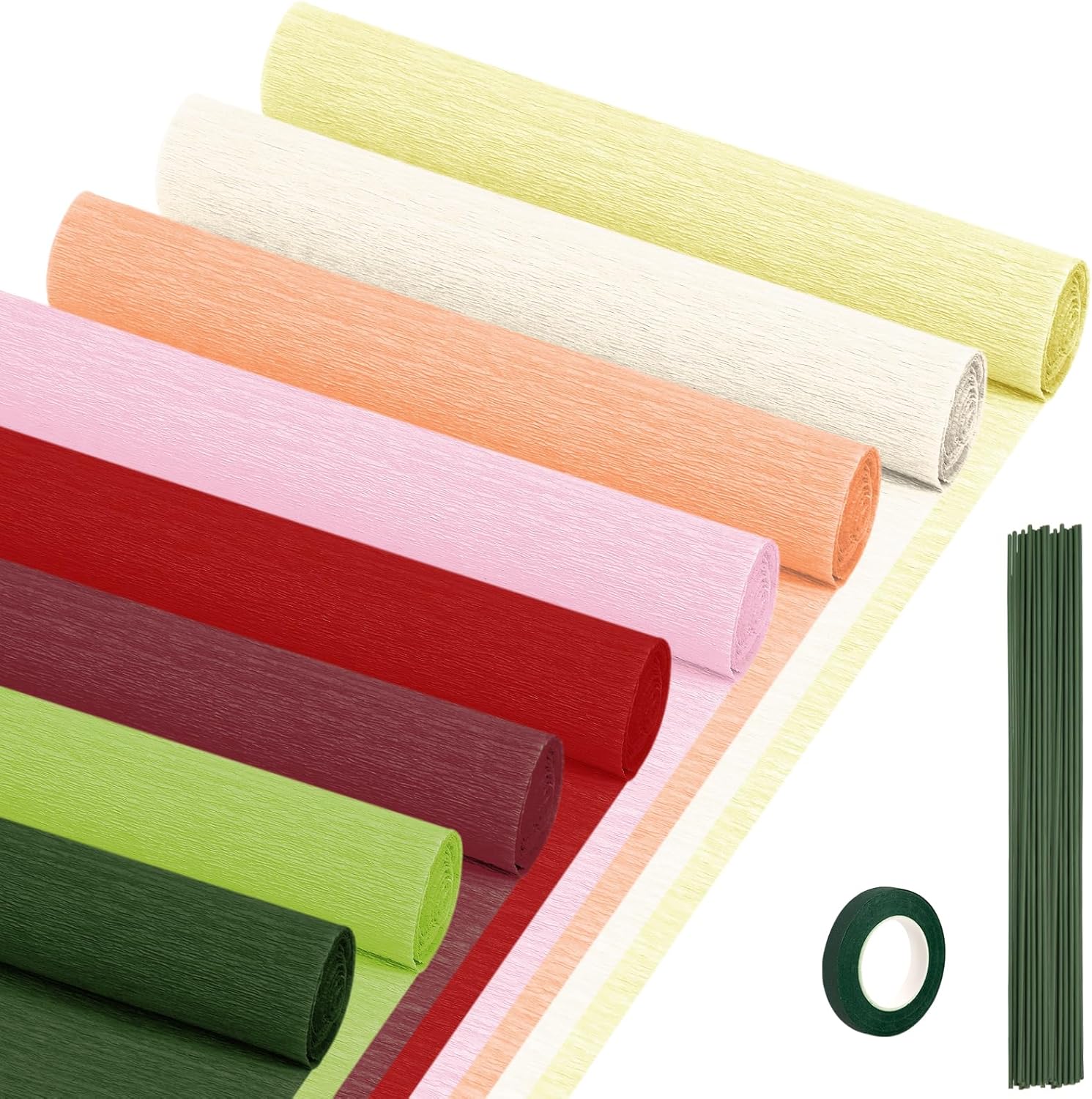 Amazon.com: Crepe Paper Streamers 8 Rolls, 10 x 98Inch 8 Colors Crepe ...